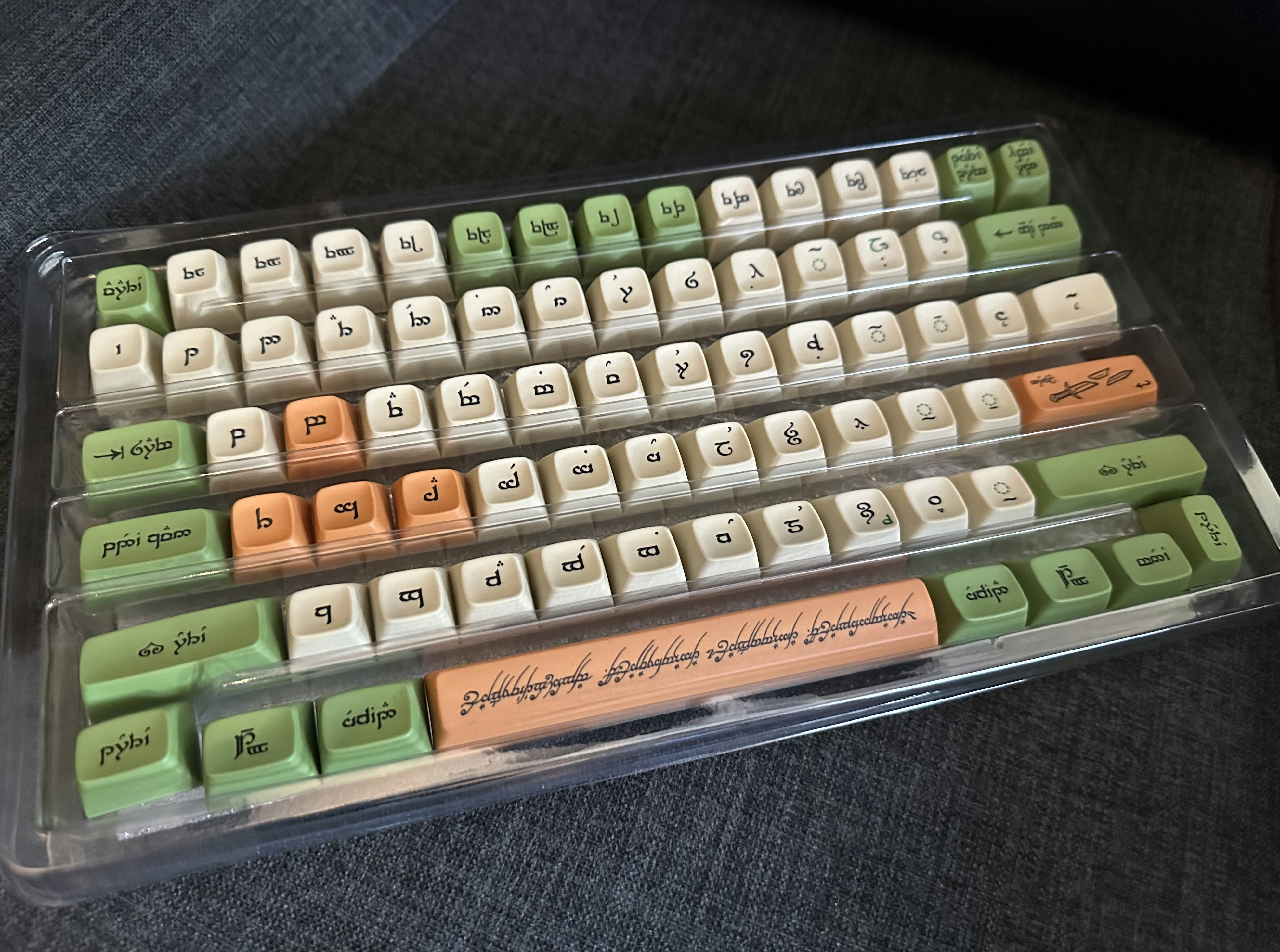 Drop + The Lord of the Rings MT3 Elvish Keycap Set - Elvish Ortholinear ...