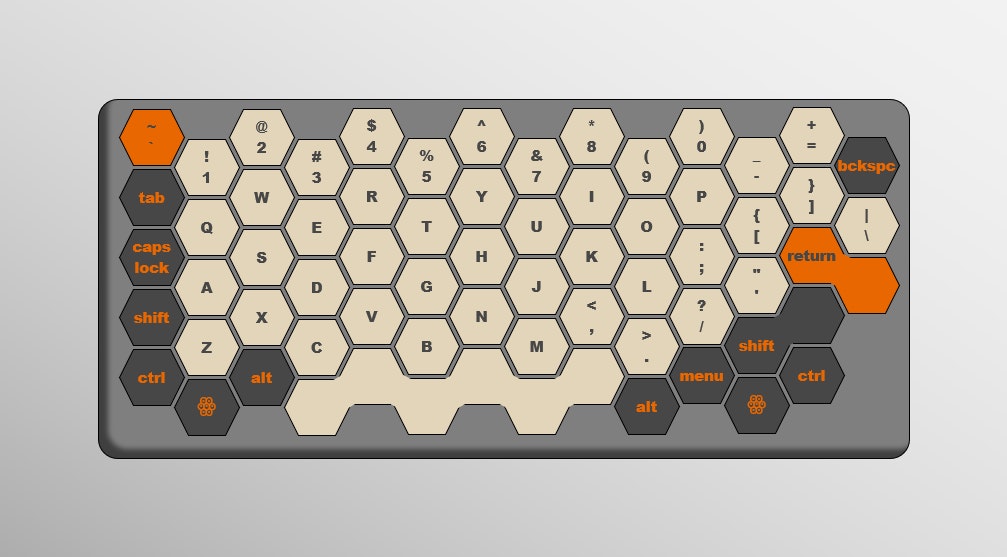 What if we had hexagon keycaps forming a honeycomb design? | You mean ...