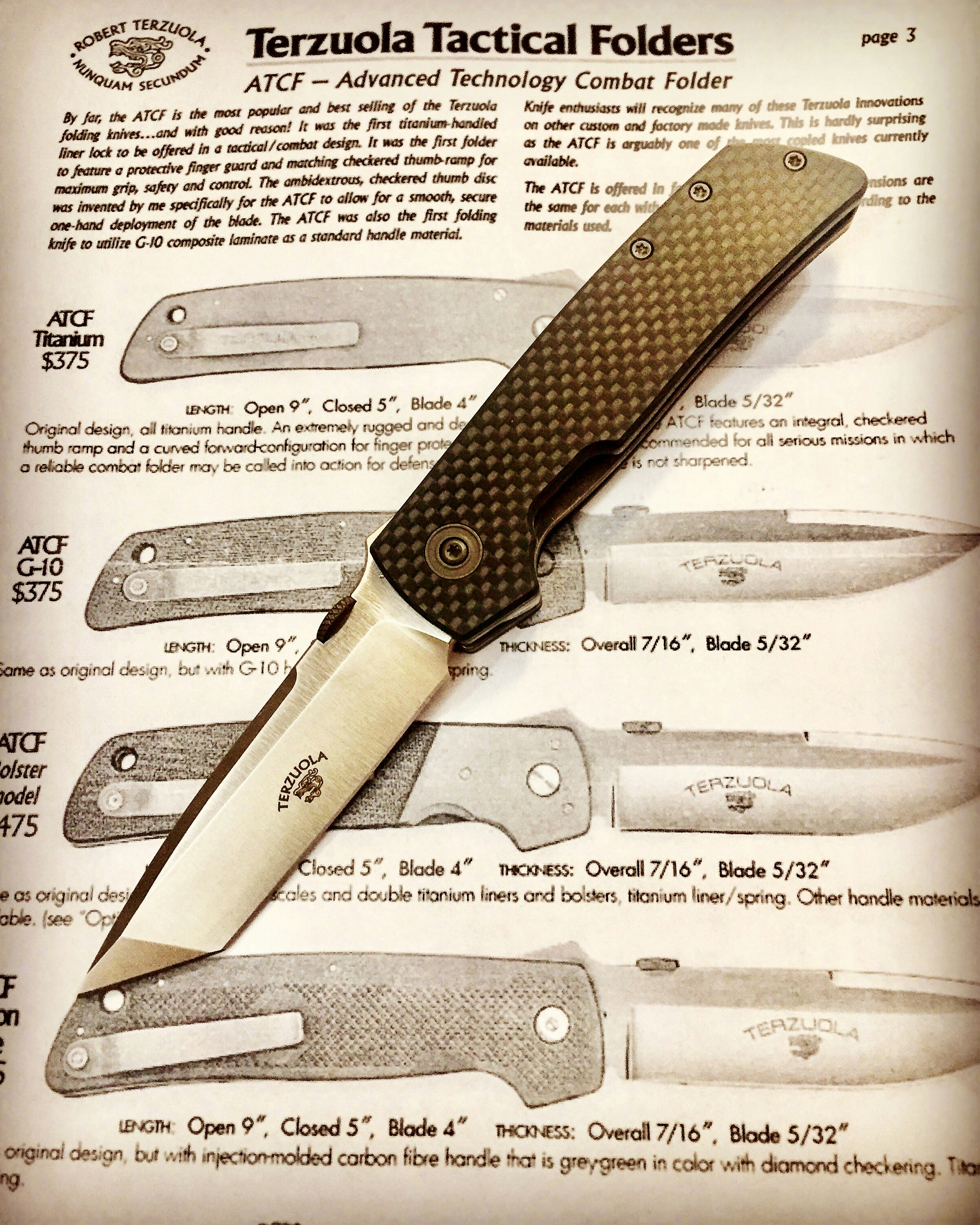 Drop + Terzuola ATCF Tanto Folding Knife | Knives | Folding Knives