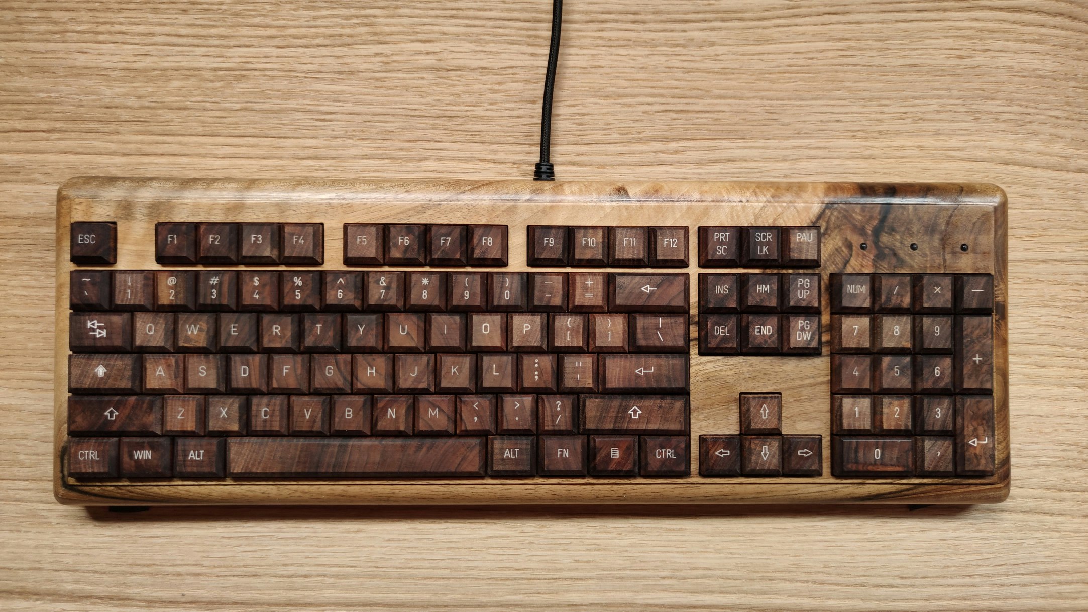 Wooden keycaps by Crolander - walnut and oak | Drop