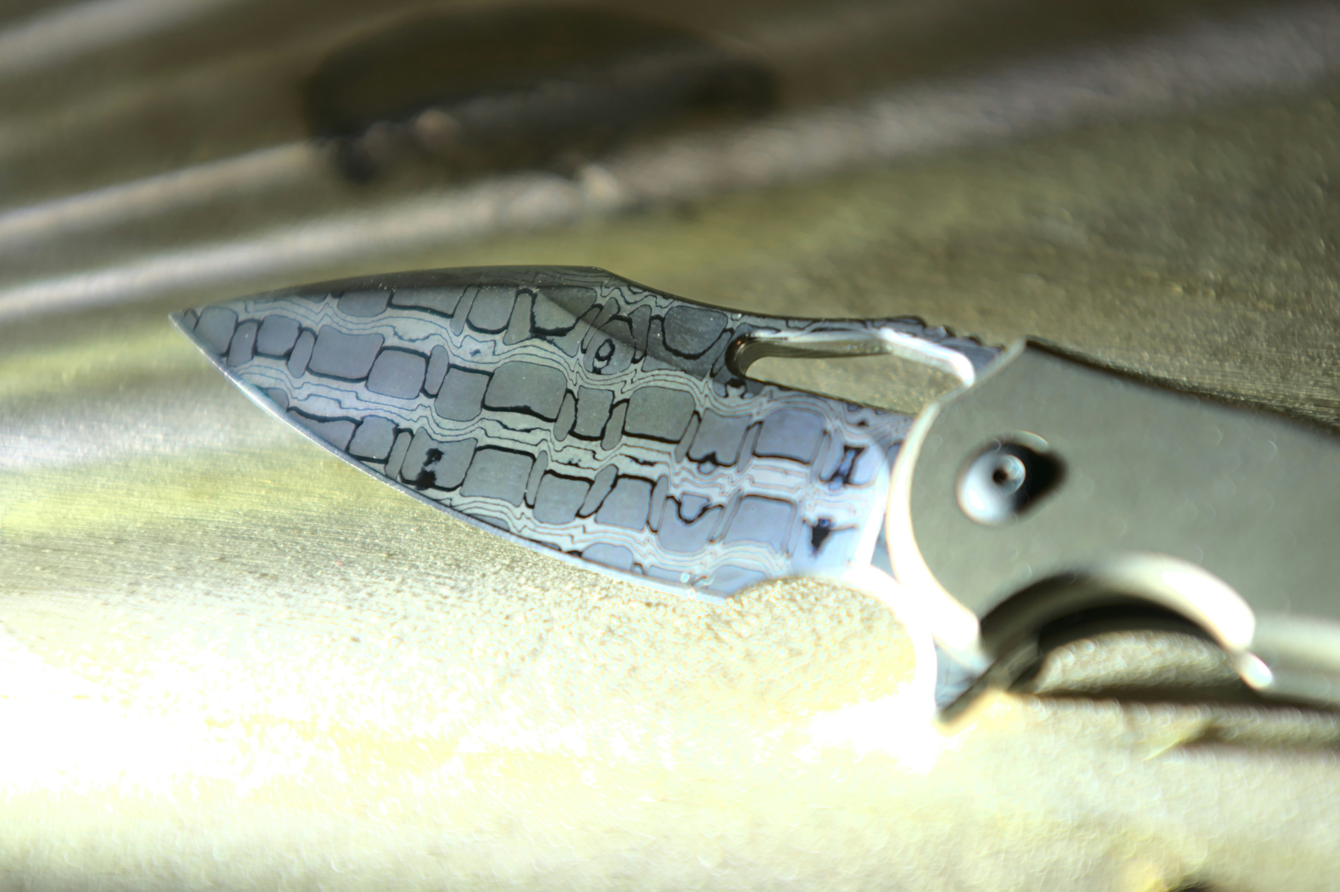 Massdrop x Ferrum Forge Falcon Damascus Knife | Knives | Folding Knives ...