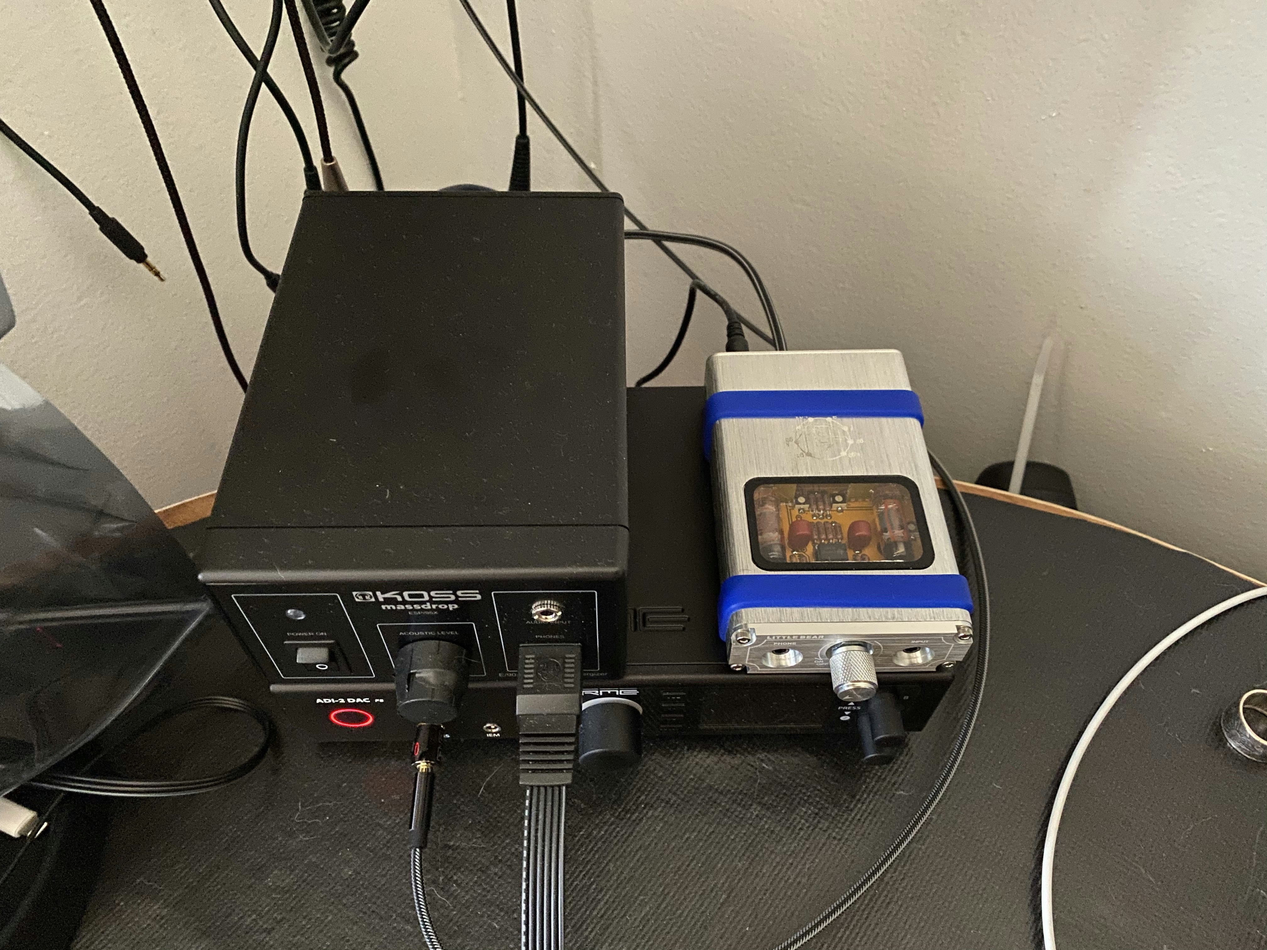 Koss E90 energizer with electrical taped volume knobs. | Drop