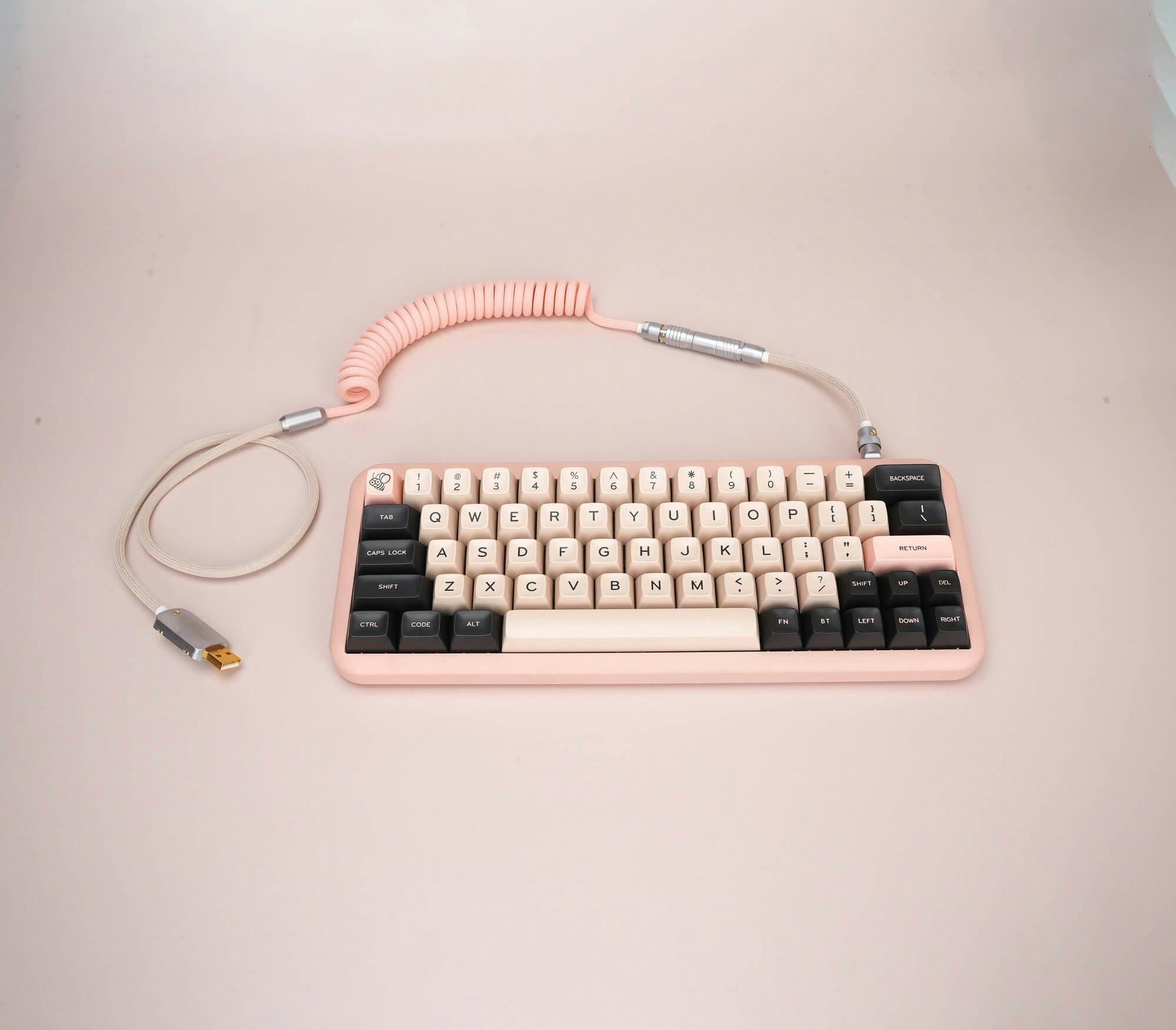 Pink USB Cable with Aviator for MelGeek Mojo60 Christian Keyboard | Drop