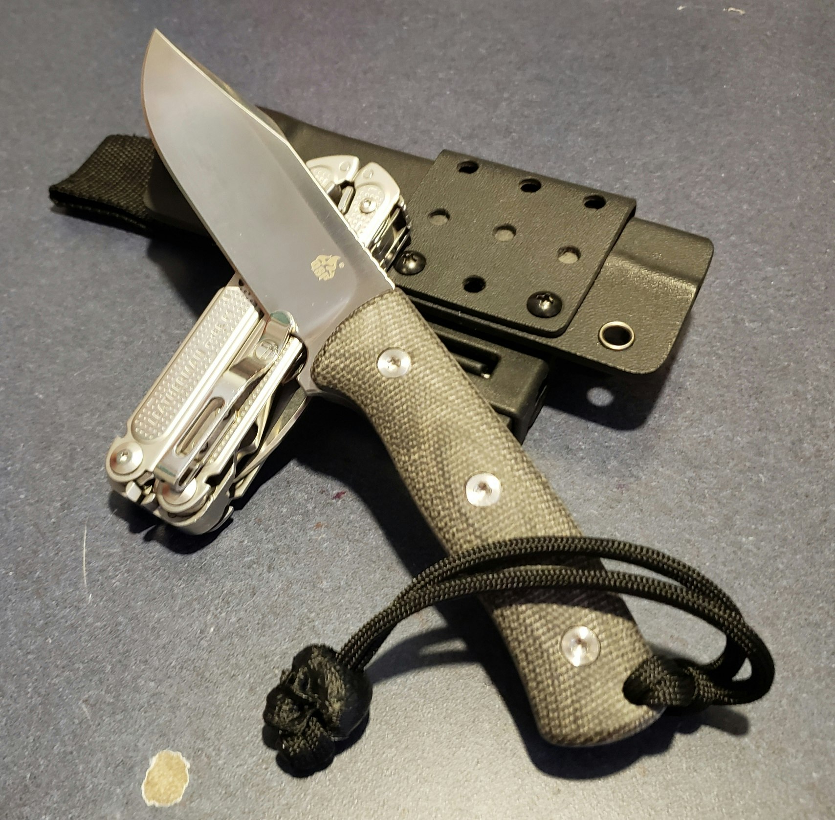 QSP Bison D2 Fixed Blade Knife w/ Kydex Sheath | Knives | Fixed Blade ...