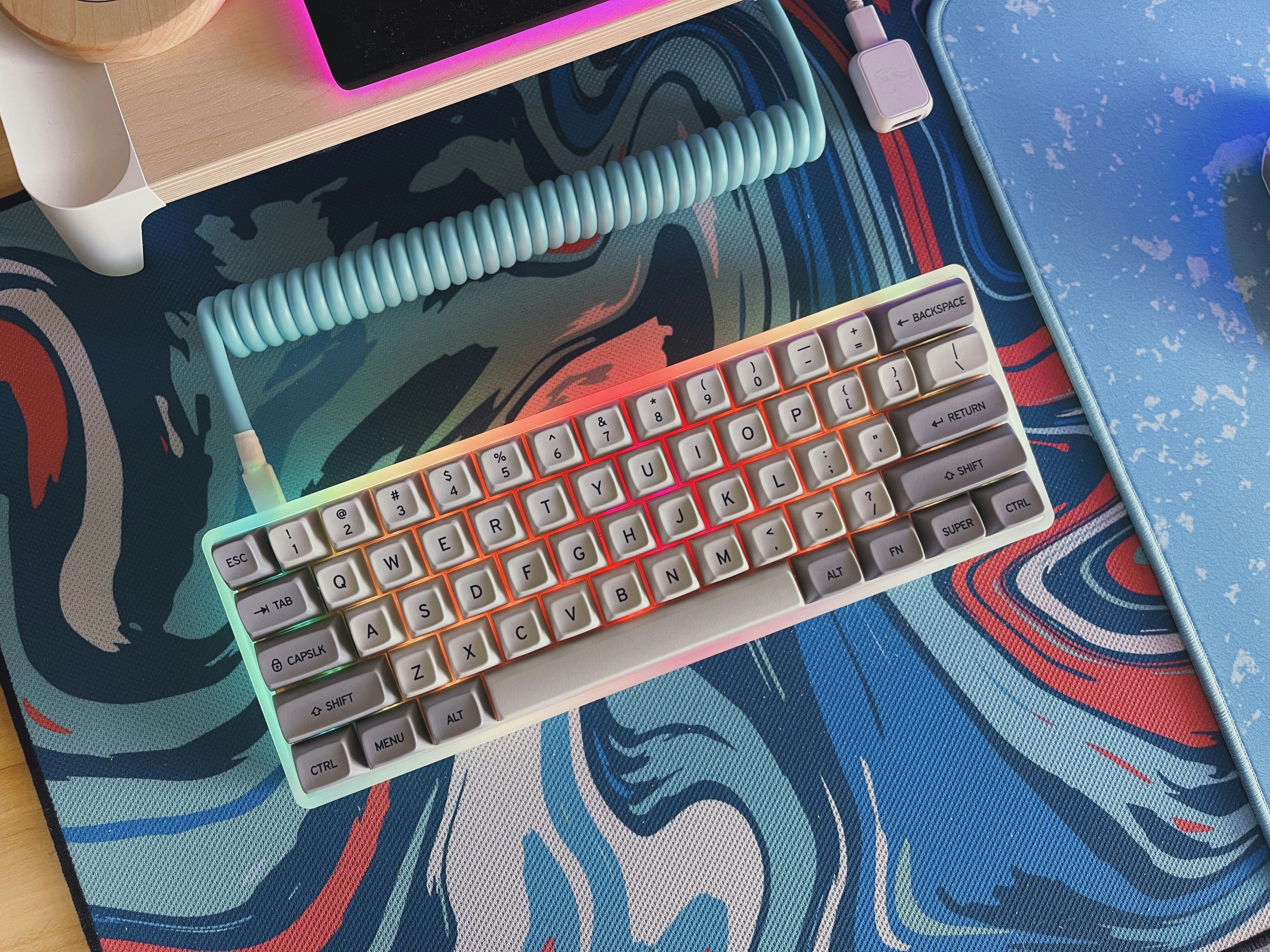 Mechcables Seafoam Custom Coiled Aviator USB Cable | Mechanical ...