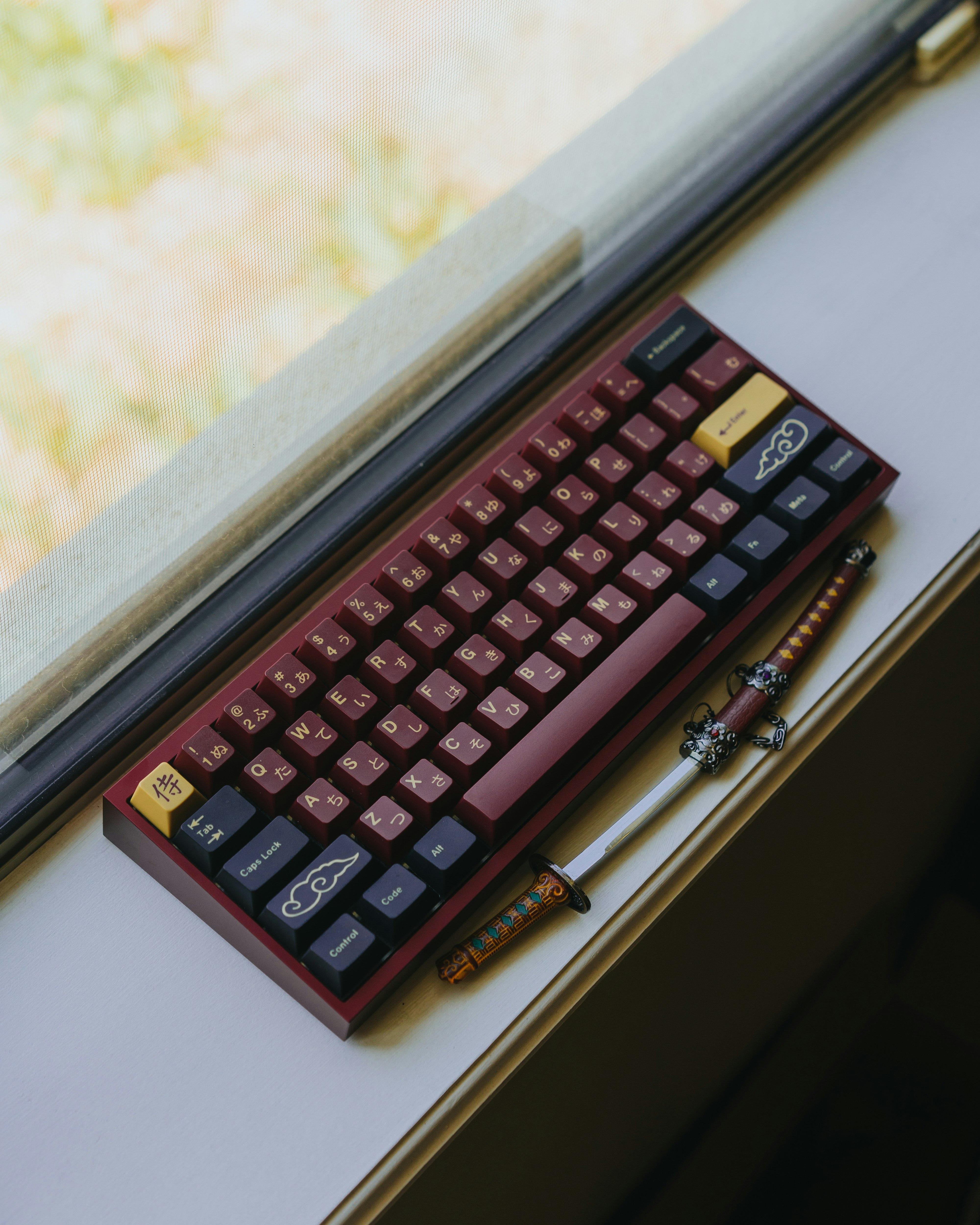 Drop + RedSuns GMK Red Samurai Keycap Set | Doubleshot ABS | Drop