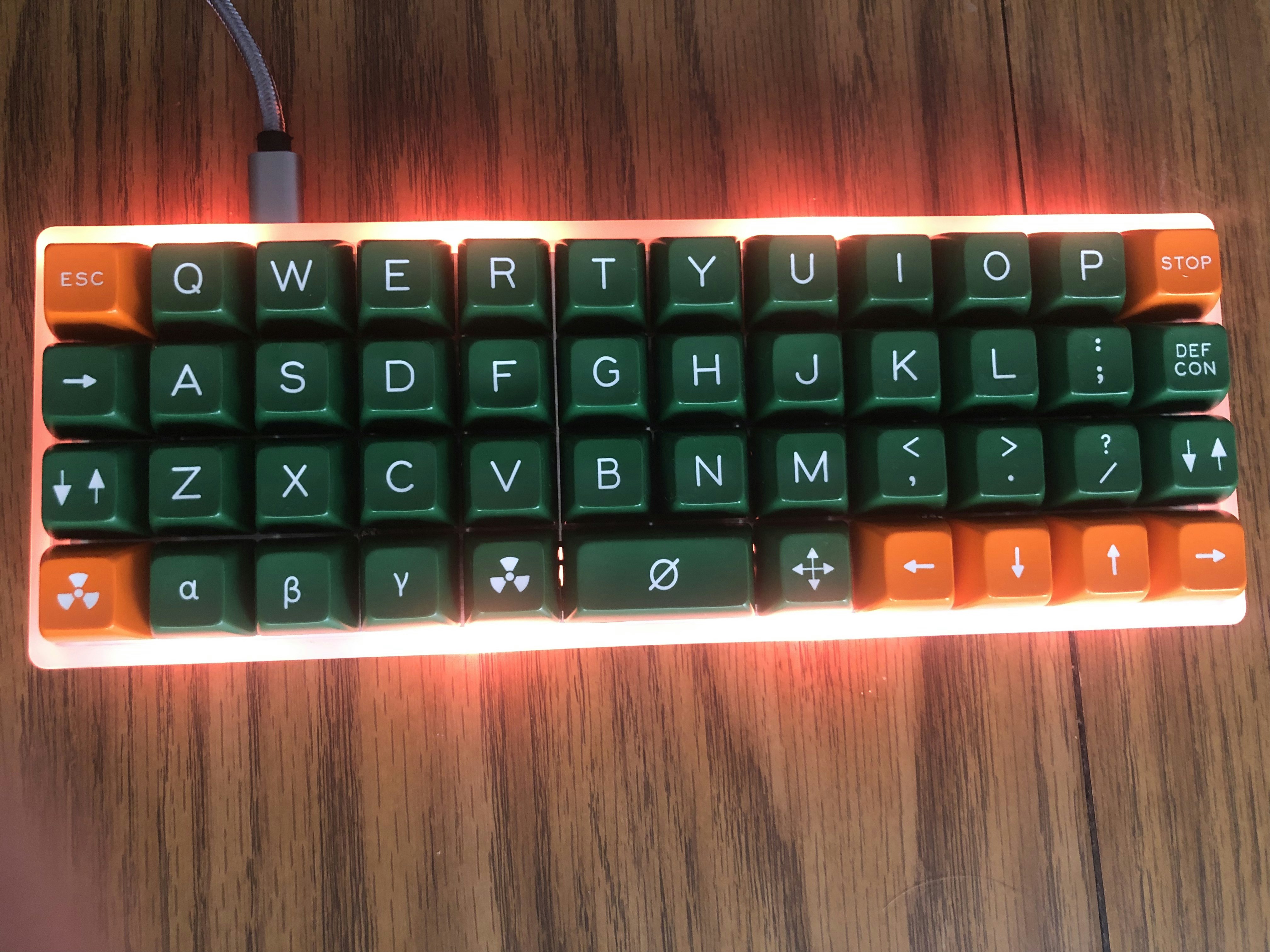 OLKB Planck Rev 6 with PMK SA Nuclear Data Keycaps | Drop