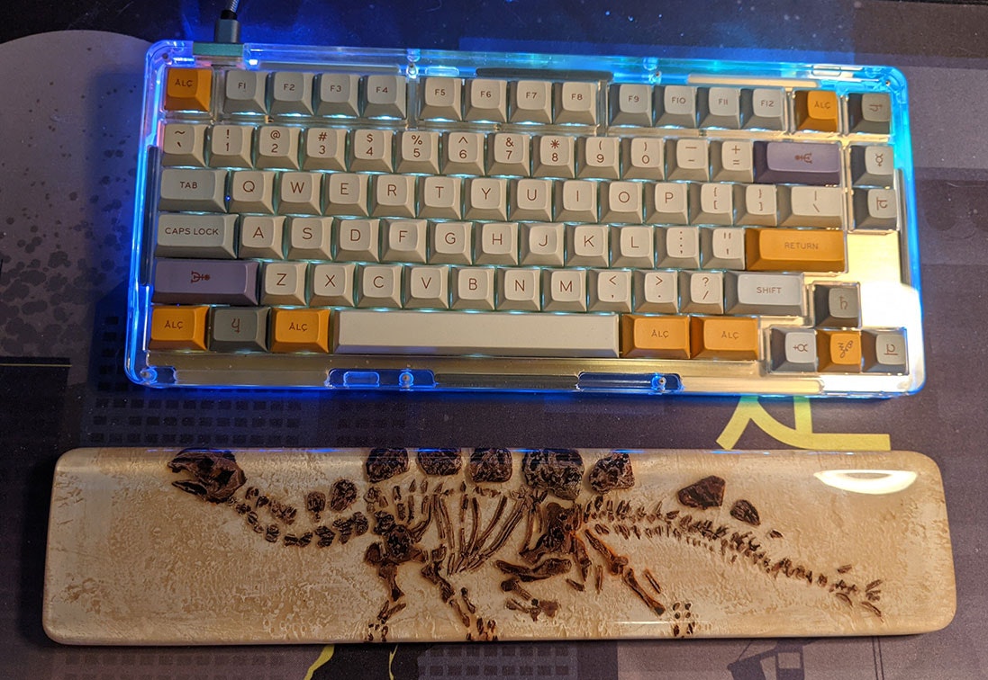 Moon Key Fossil Resin Wrist Rest | Mechanical Keyboards | Wrist Rest ...