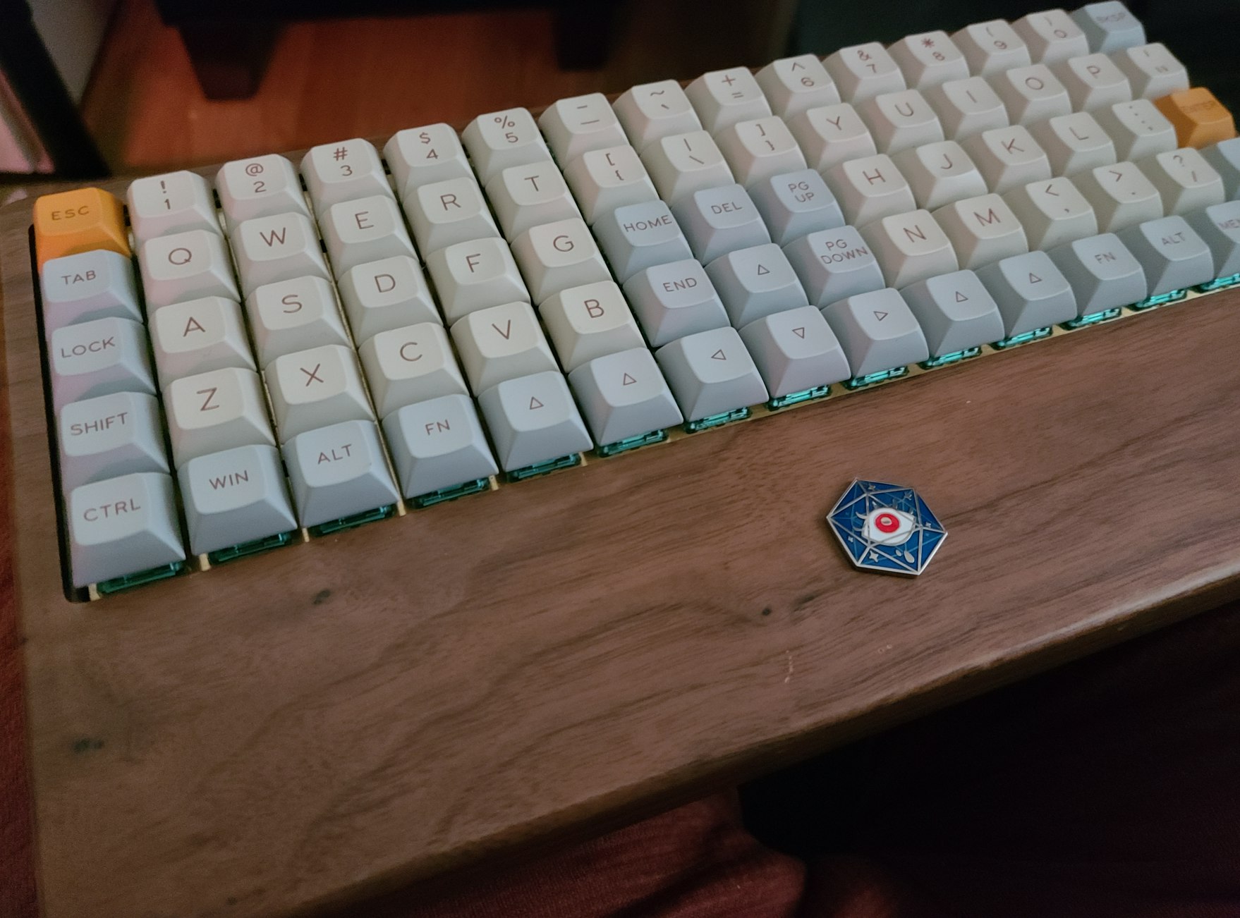 ID75 Ortholinear PCB in a NPKC 60% Wooden Case with Tealios Linears | Drop