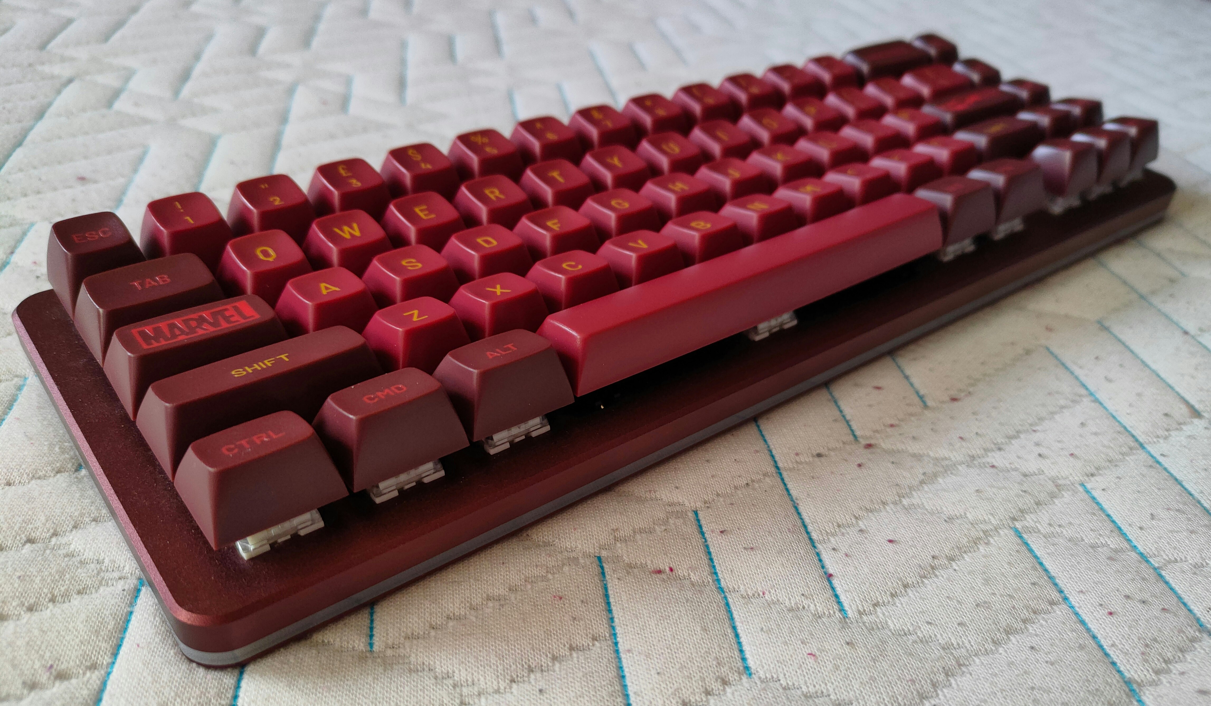 Burgundy all over - Iron Man MT3 keycaps. | Drop
