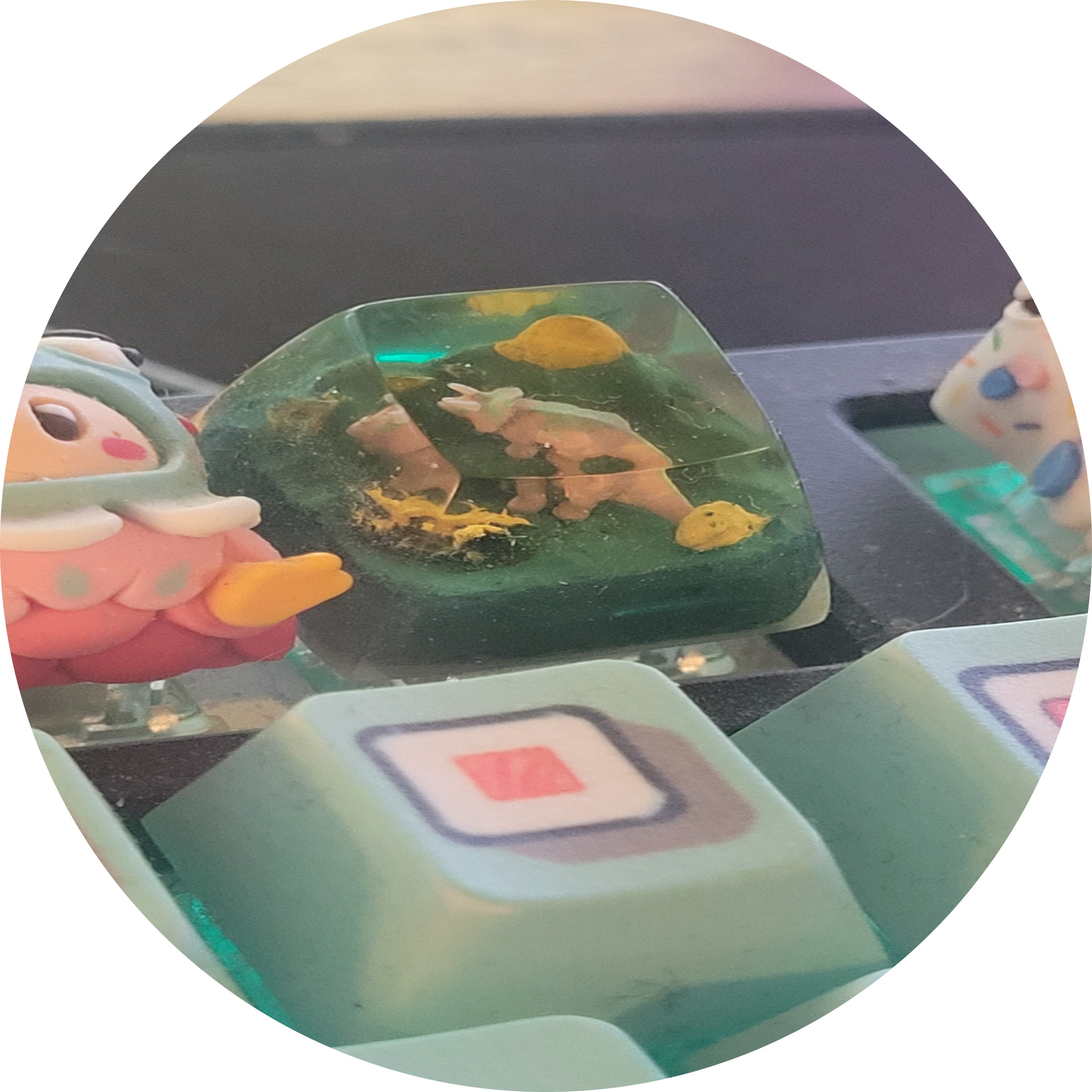 Moon Key SA Dinosaur Artisan Keycap | Mechanical Keyboards | Keycaps | Artisan Keycaps | Drop