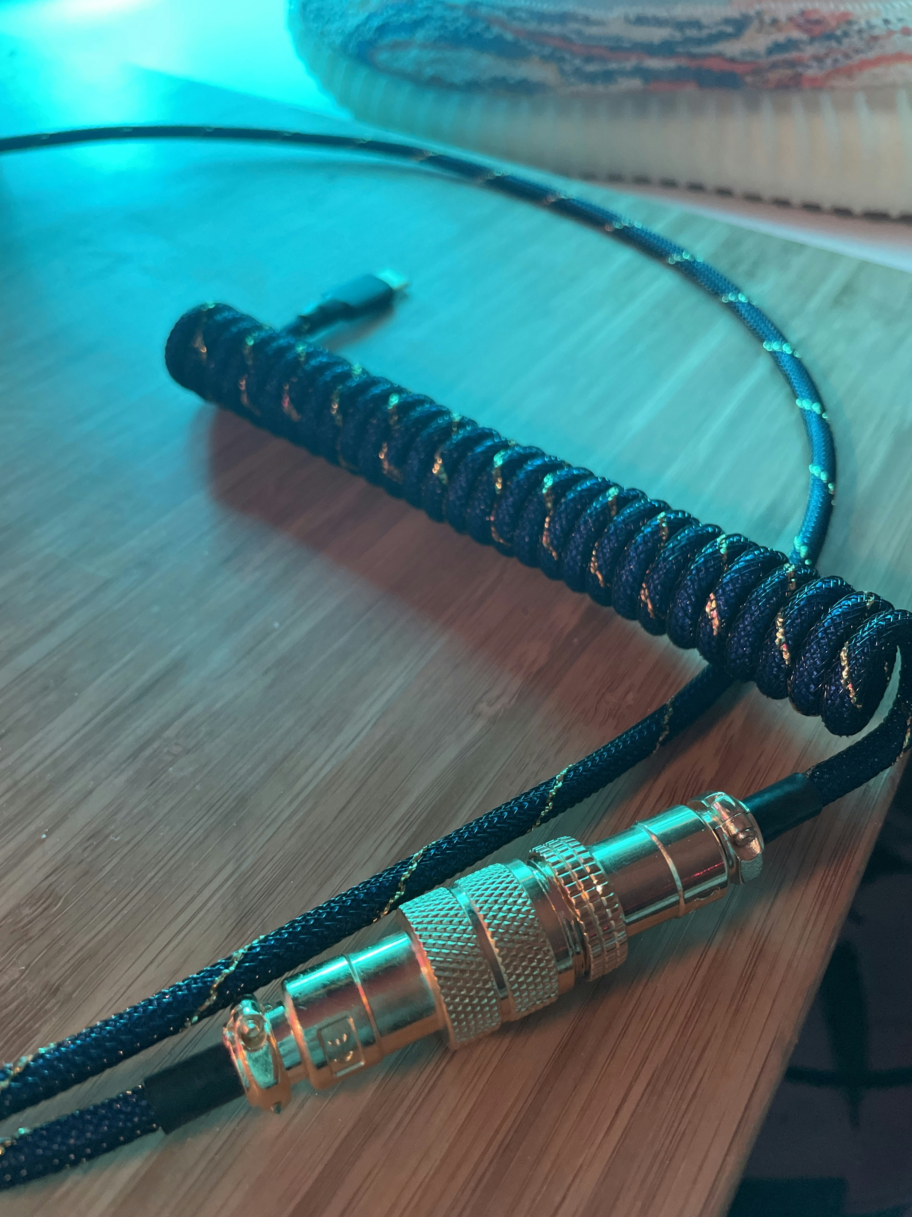 Mechcables Blue Samurai Custom Coiled Aviator USB Cable | Mechanical Keyboards | Keyboard Cables ...