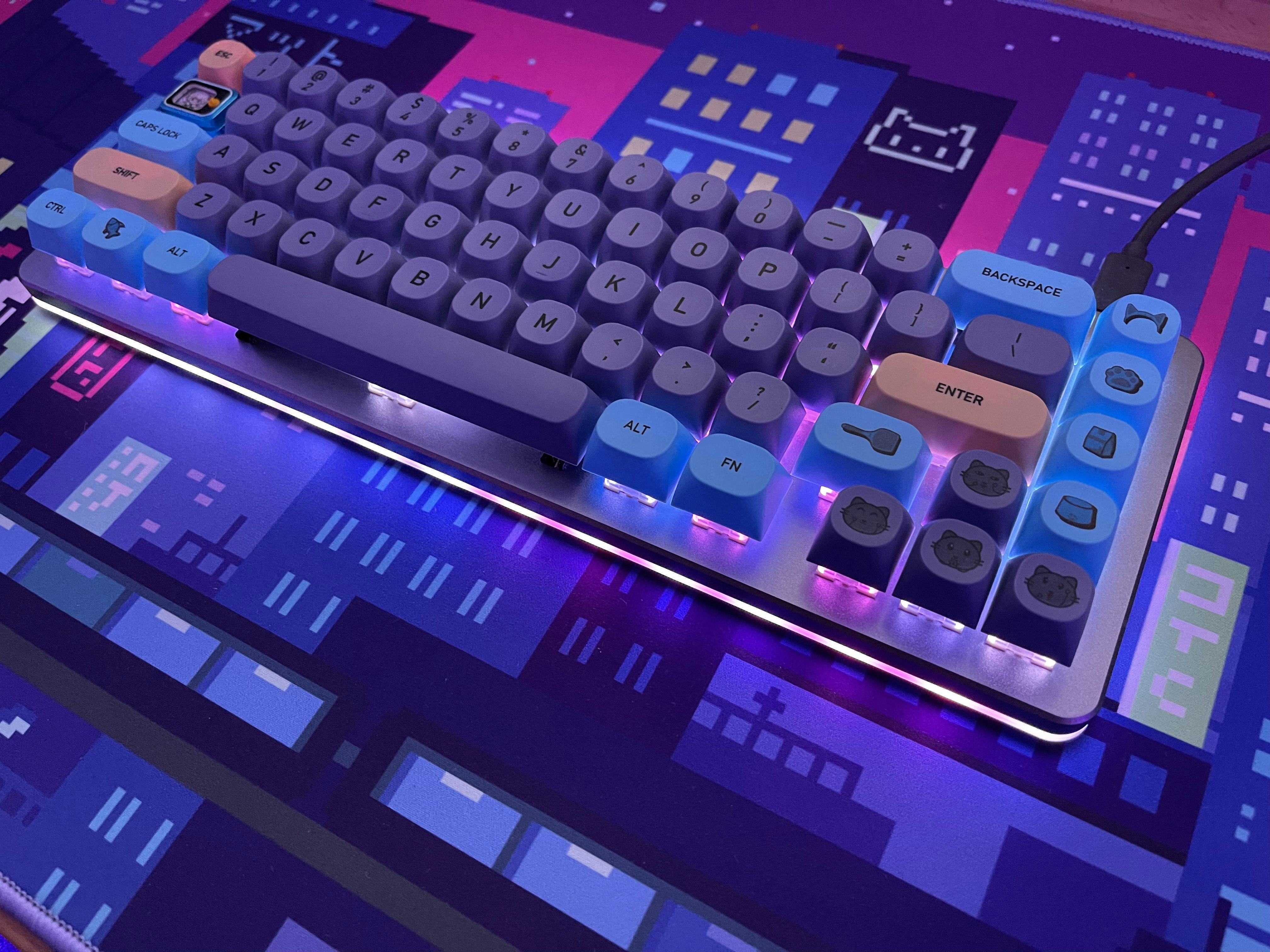 IDOBAO MA Blue Cat PBT Dye-Subbed Keycap Set | Mechanical Keyboards ...