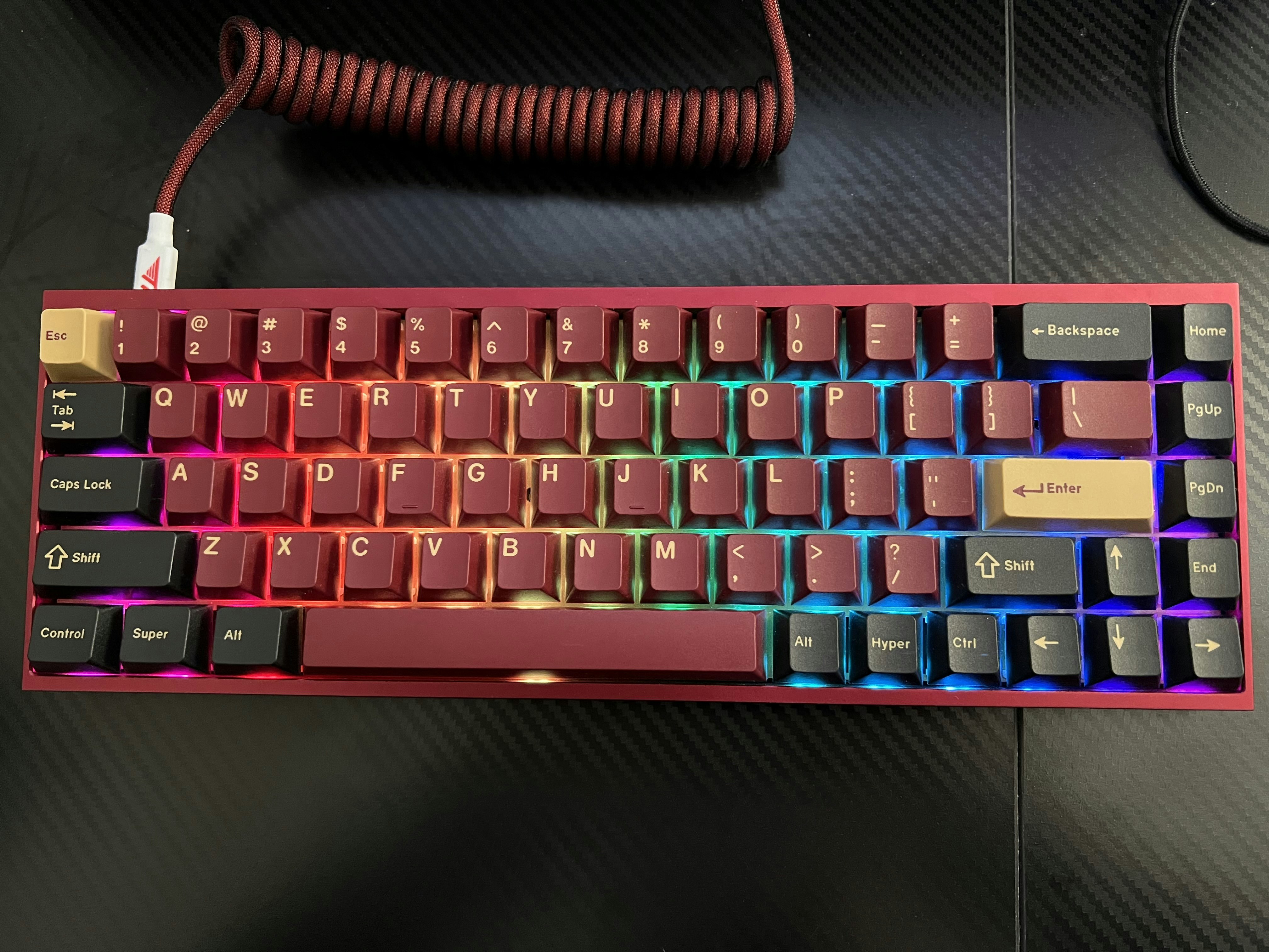TOFU65 DZ65RGB V3 Brass Plate with case and PCB foam + Hand-lubed Holy ...