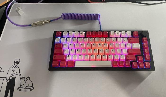 GMK Pro with some Artifact Bloom keycaps and Space Cables Aviator | Drop