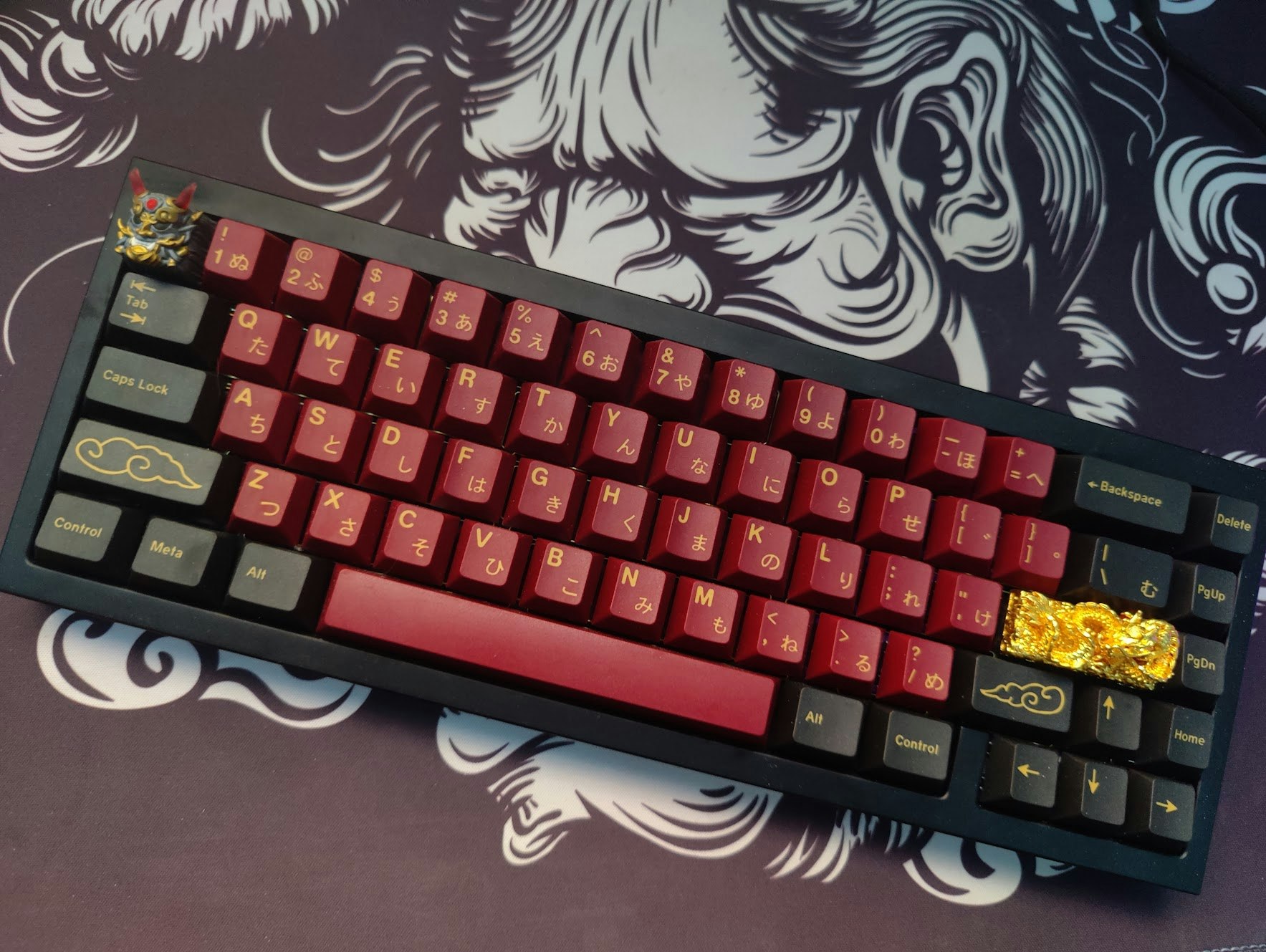 QK65 RD1 Black/Gold, GMK Red Samurai | Drop