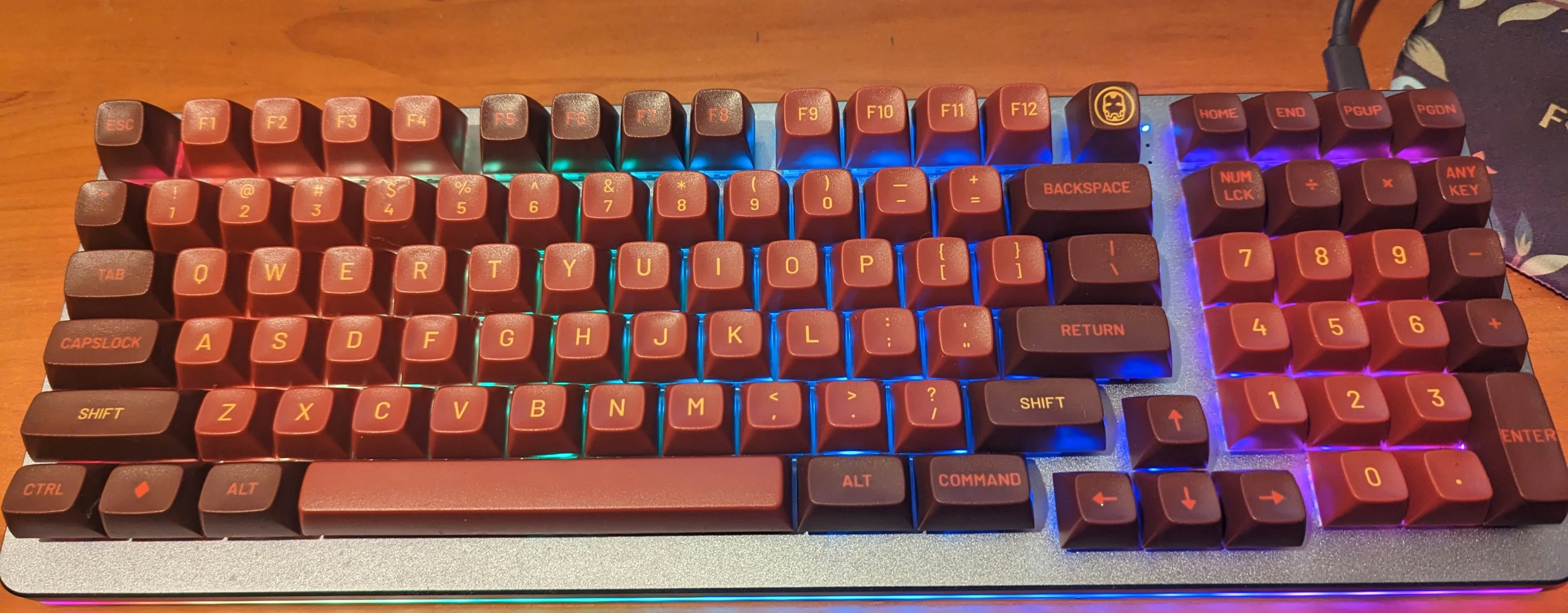 MT3 Iron Man keycaps on Drop Shift keyboard