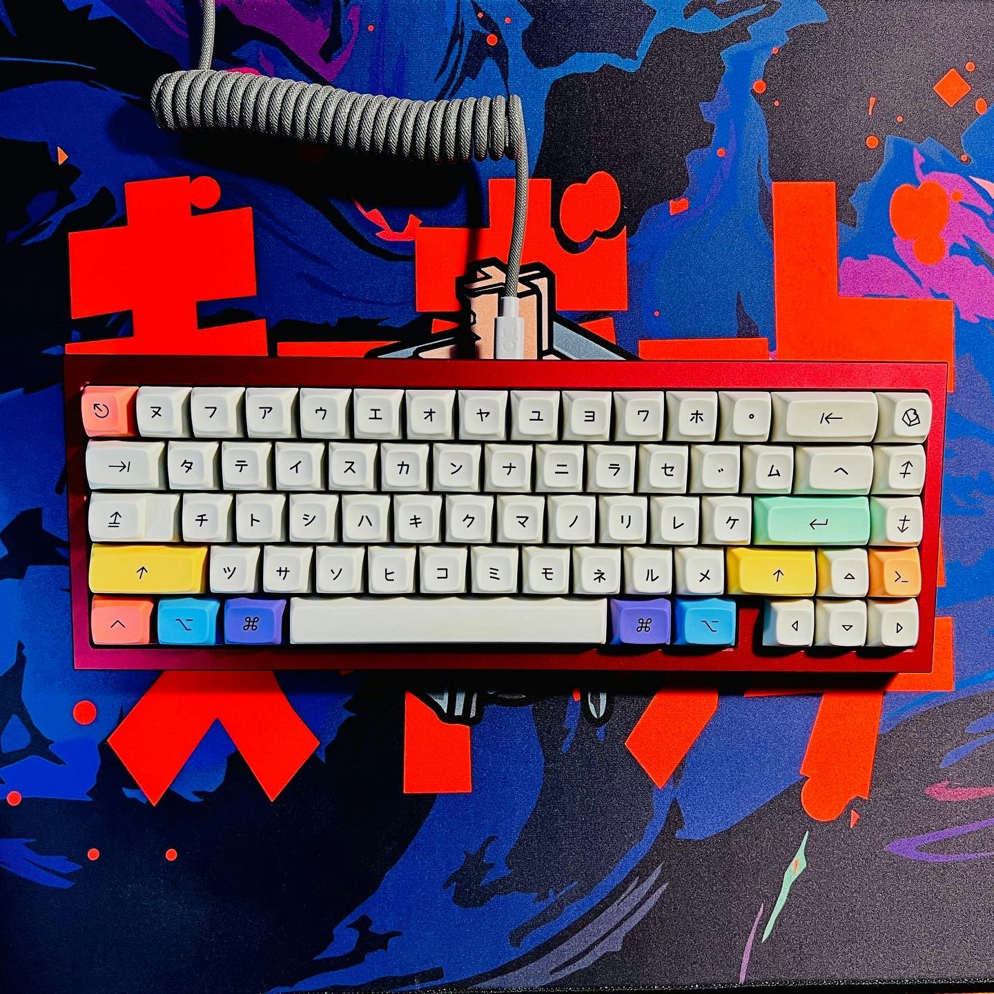 QK65 Burgundy with Katakana Biip. | Drop