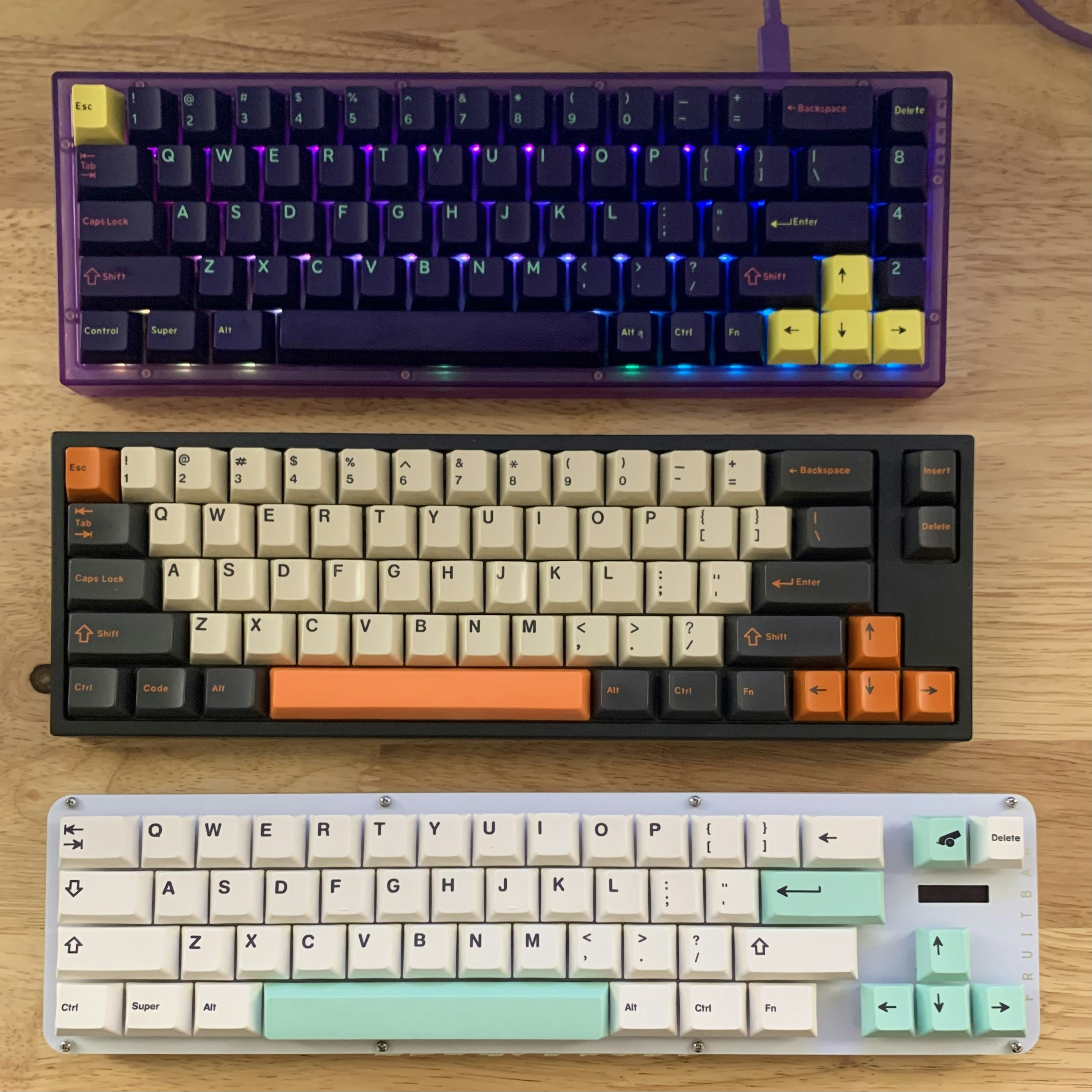Drop Cyber, GMK Carbon, and Pbtfans BoW
