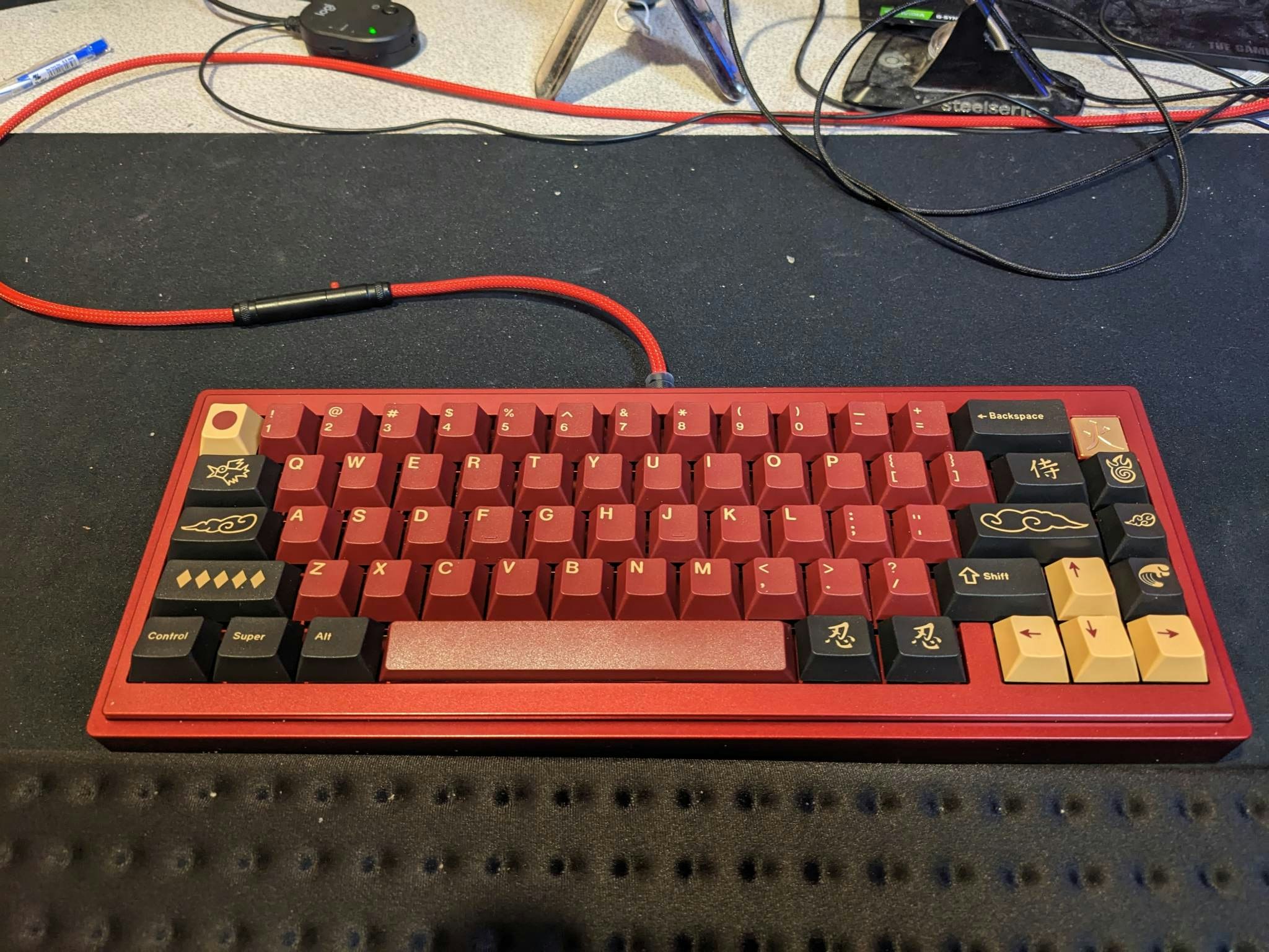 GMK Red Samurai on Hibana65 | Drop