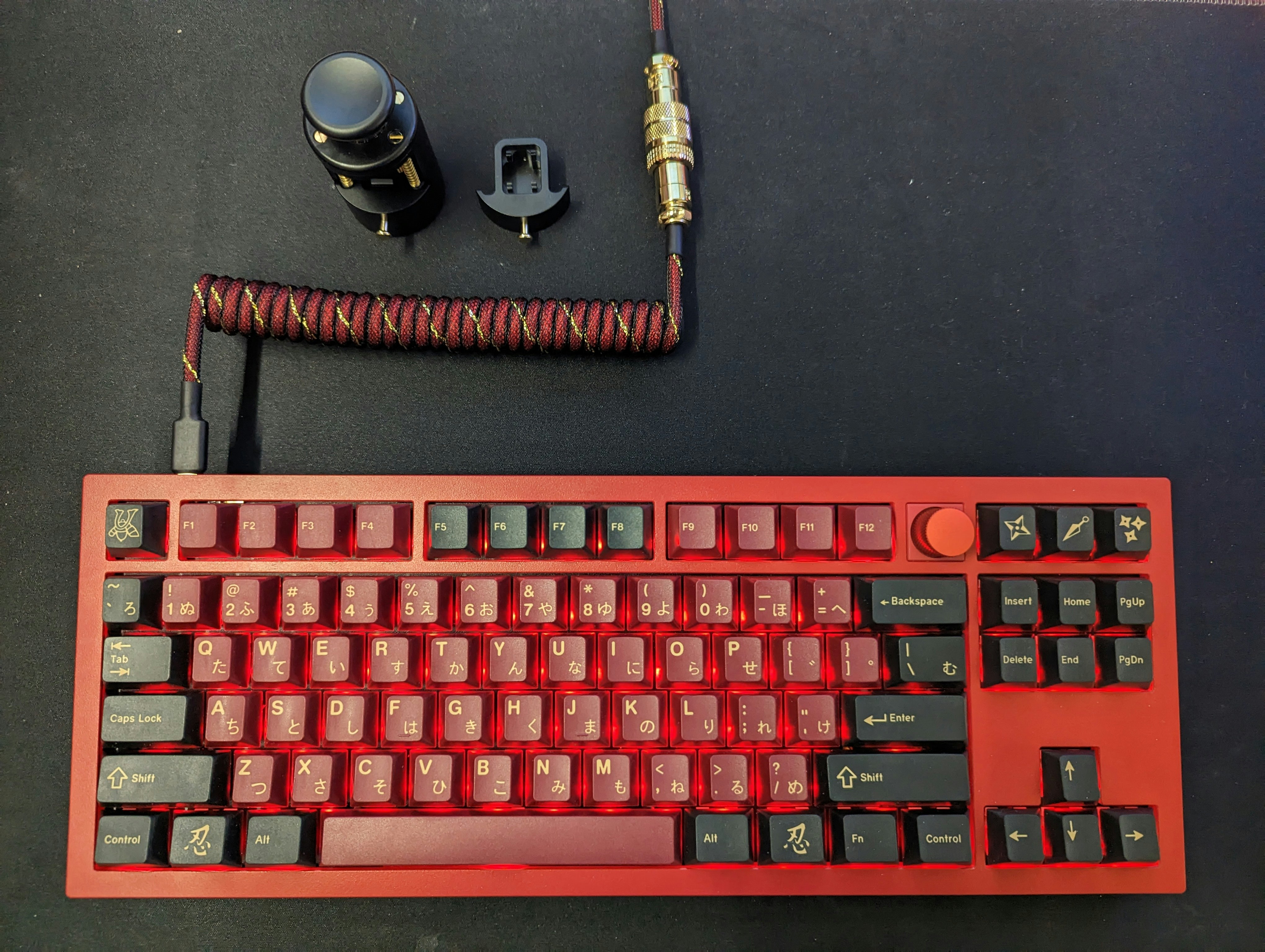 Keychron Q3, GMK Red Samurai, Mechcables Red Samurai Cable | Drop