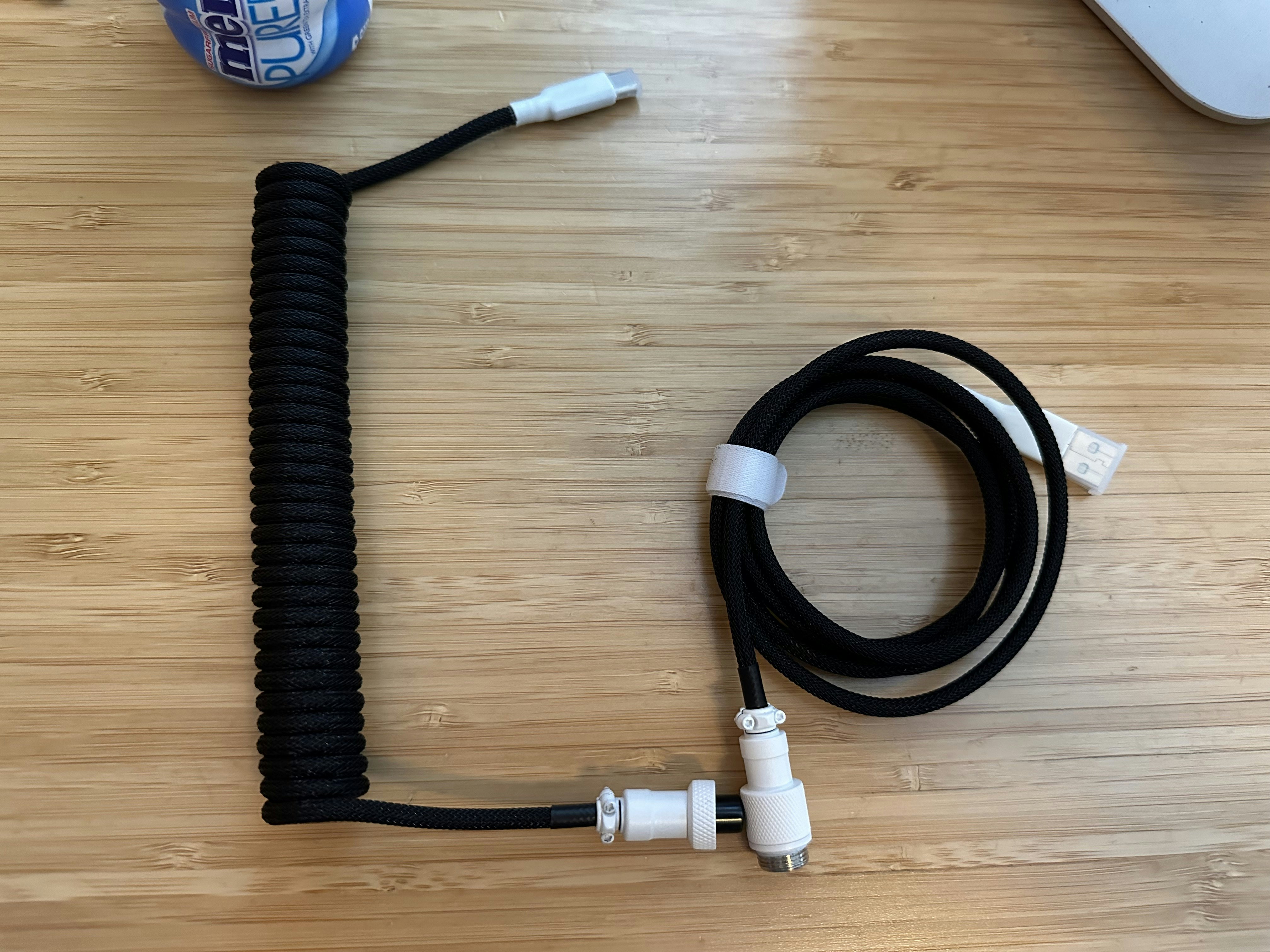 Drop Black and White Coiled Keyboard Cable | Mechanical Keyboards ...