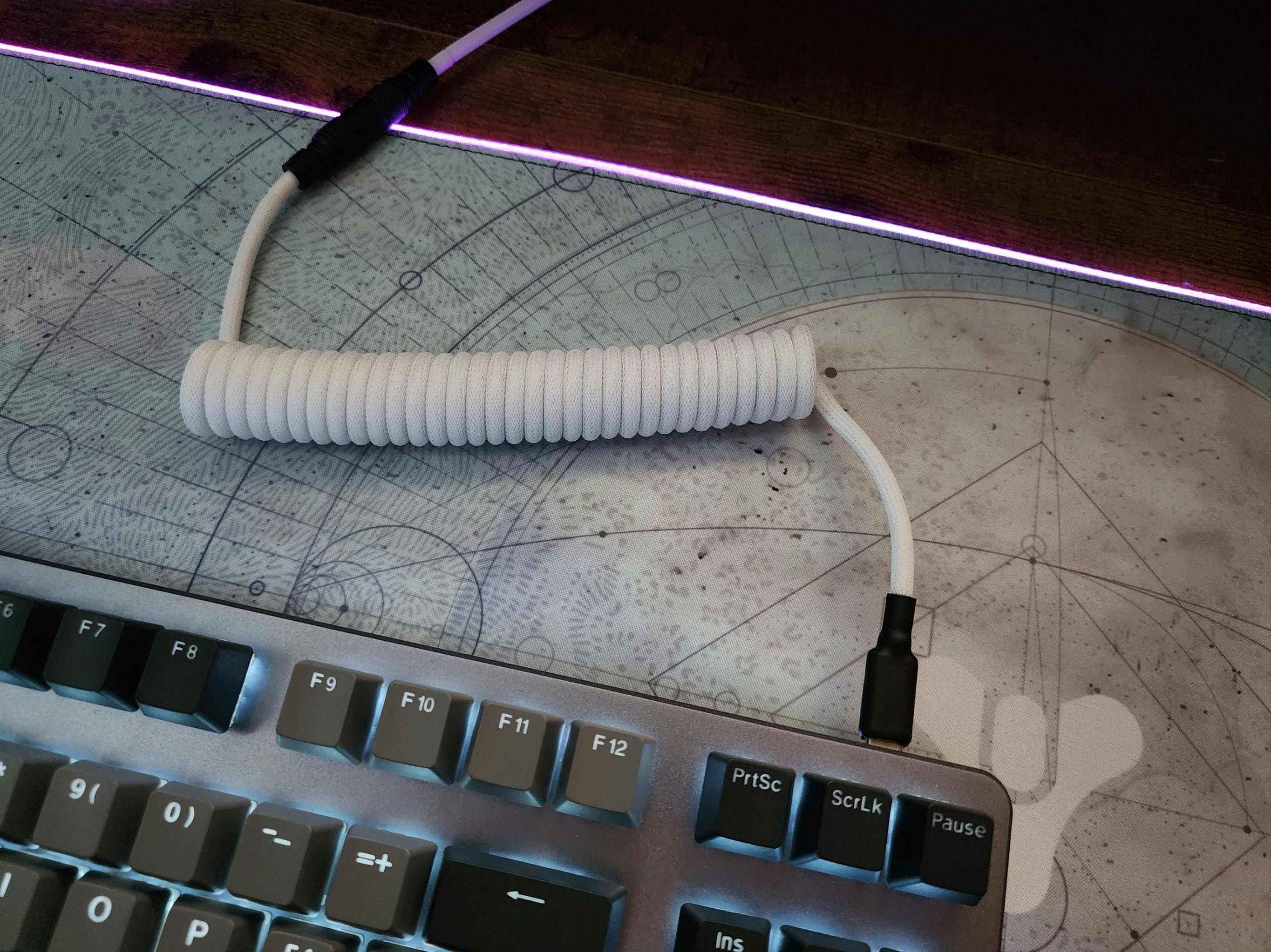 Drop Black and White Coiled Keyboard Cable | Mechanical Keyboards ...