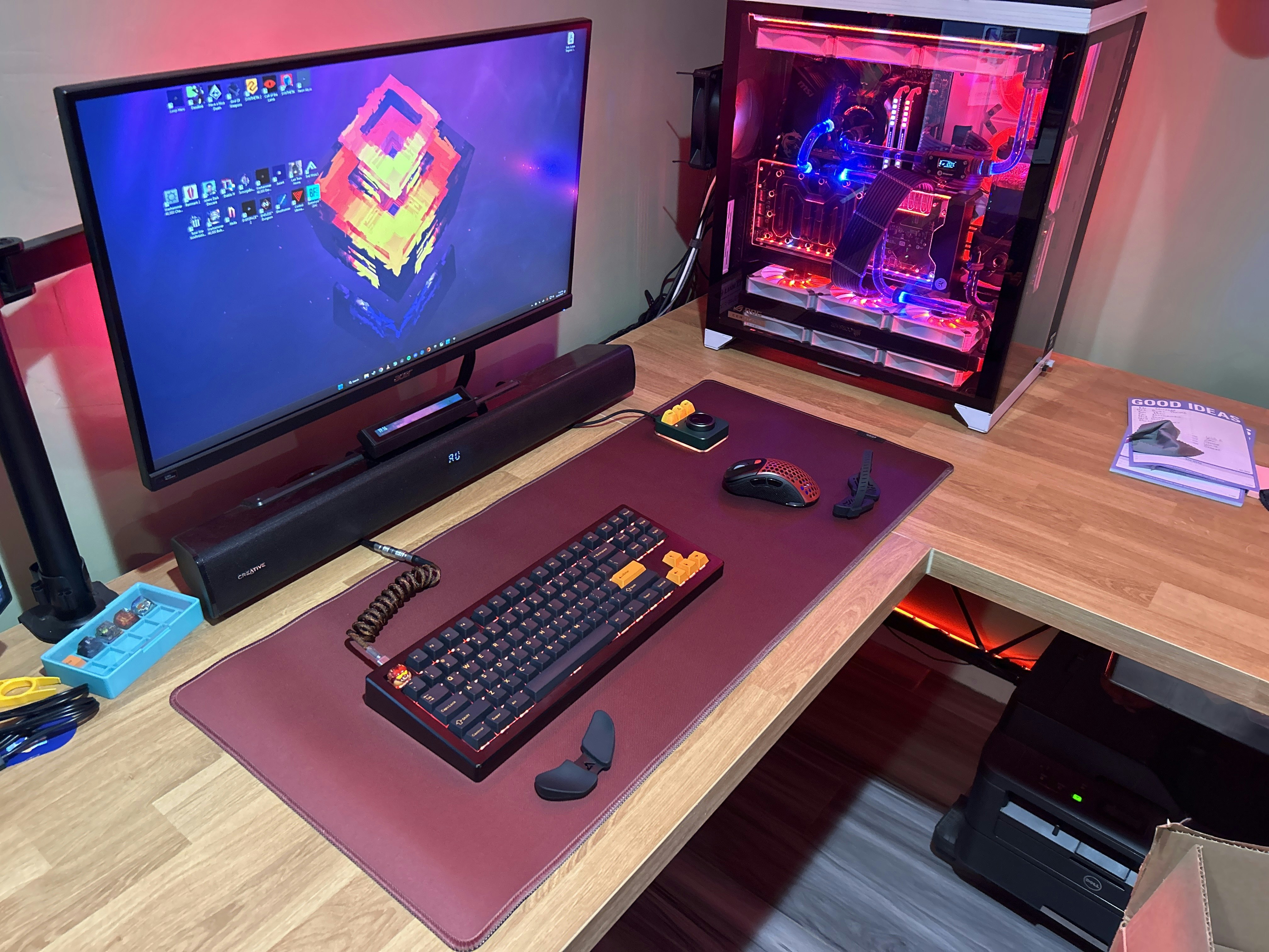 Drop Strata Desk Mat - Dark Scarlet (Burgundy) | Battlestations | Desk ...