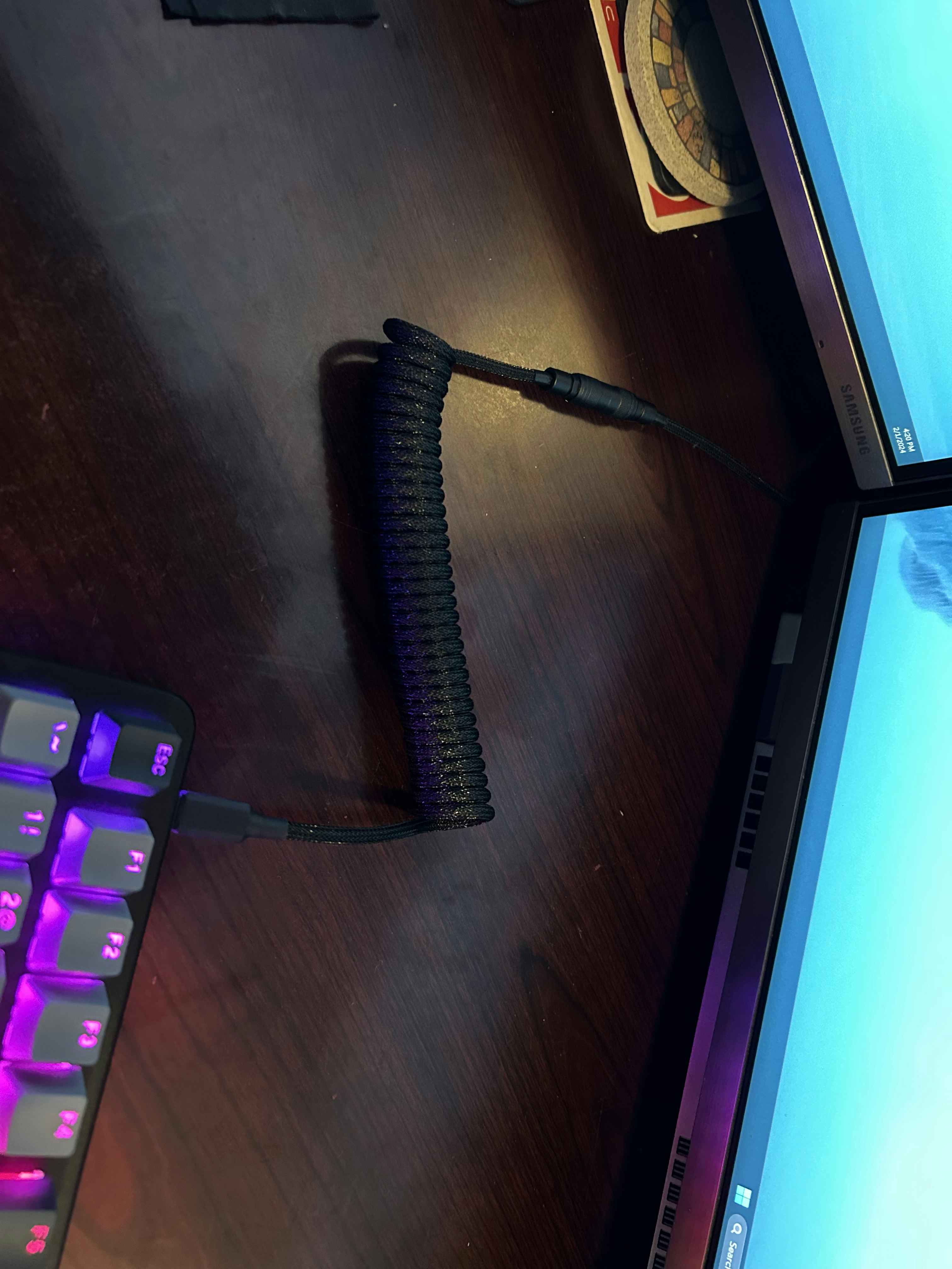 Drop Black and White Coiled Keyboard Cable | Mechanical Keyboards ...