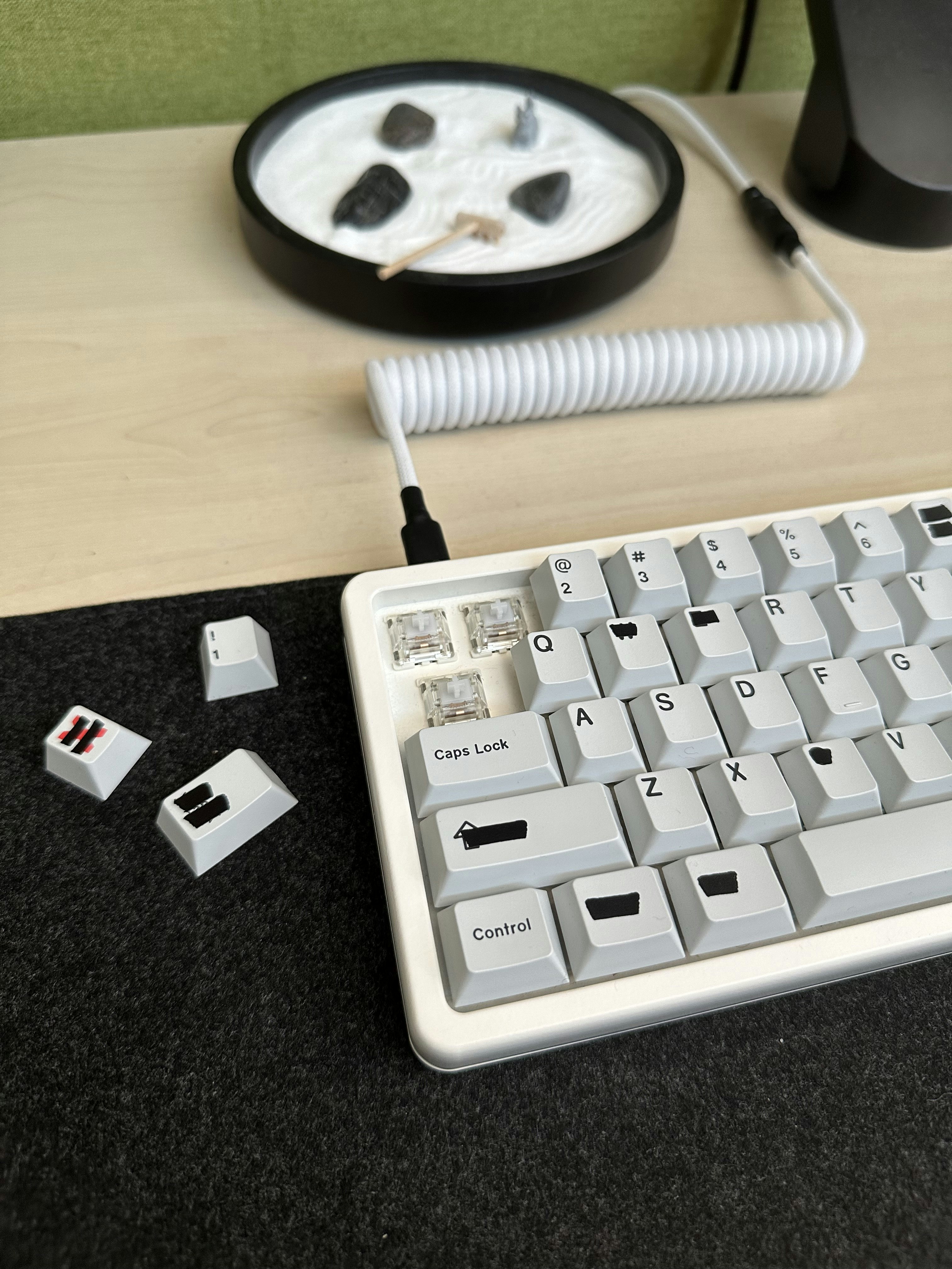 Drop Black and White Coiled Keyboard Cable | Mechanical Keyboards ...