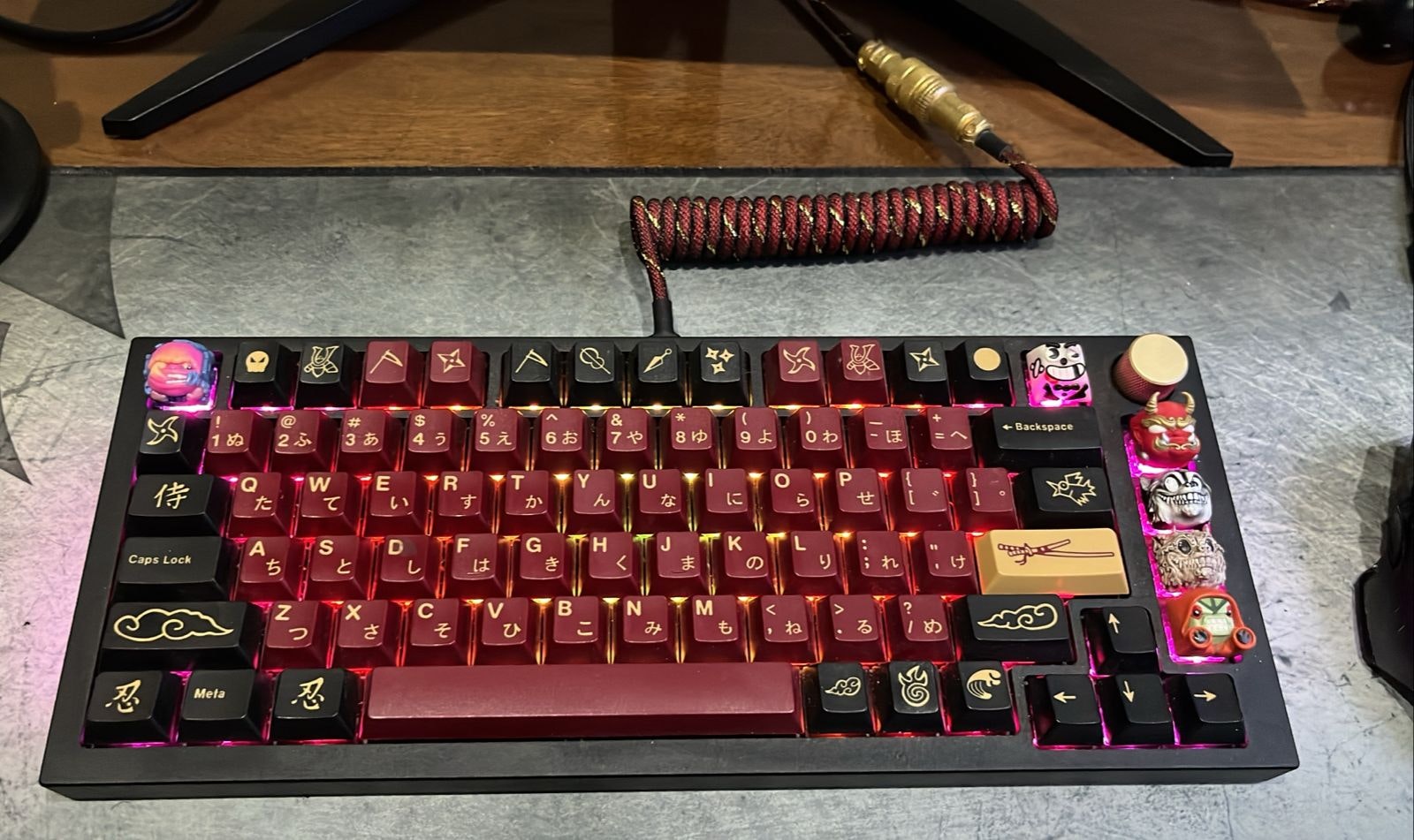 Mechcables Red Samurai Custom Coiled Aviator USB Cable | Mechanical ...