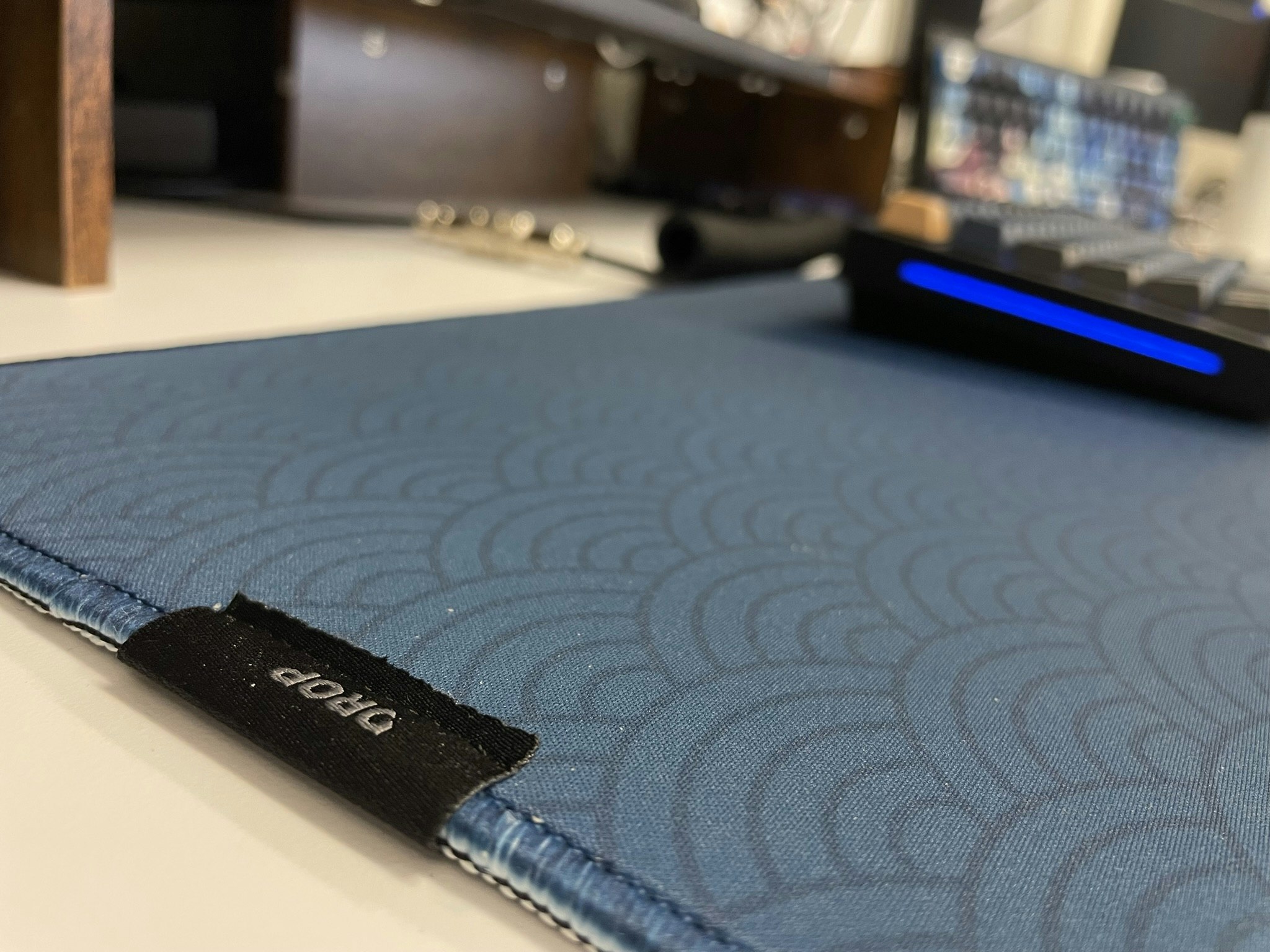Drop + RedSuns Samurai Desk Mat - Seigaiha Blue | Battlestations | Desk ...