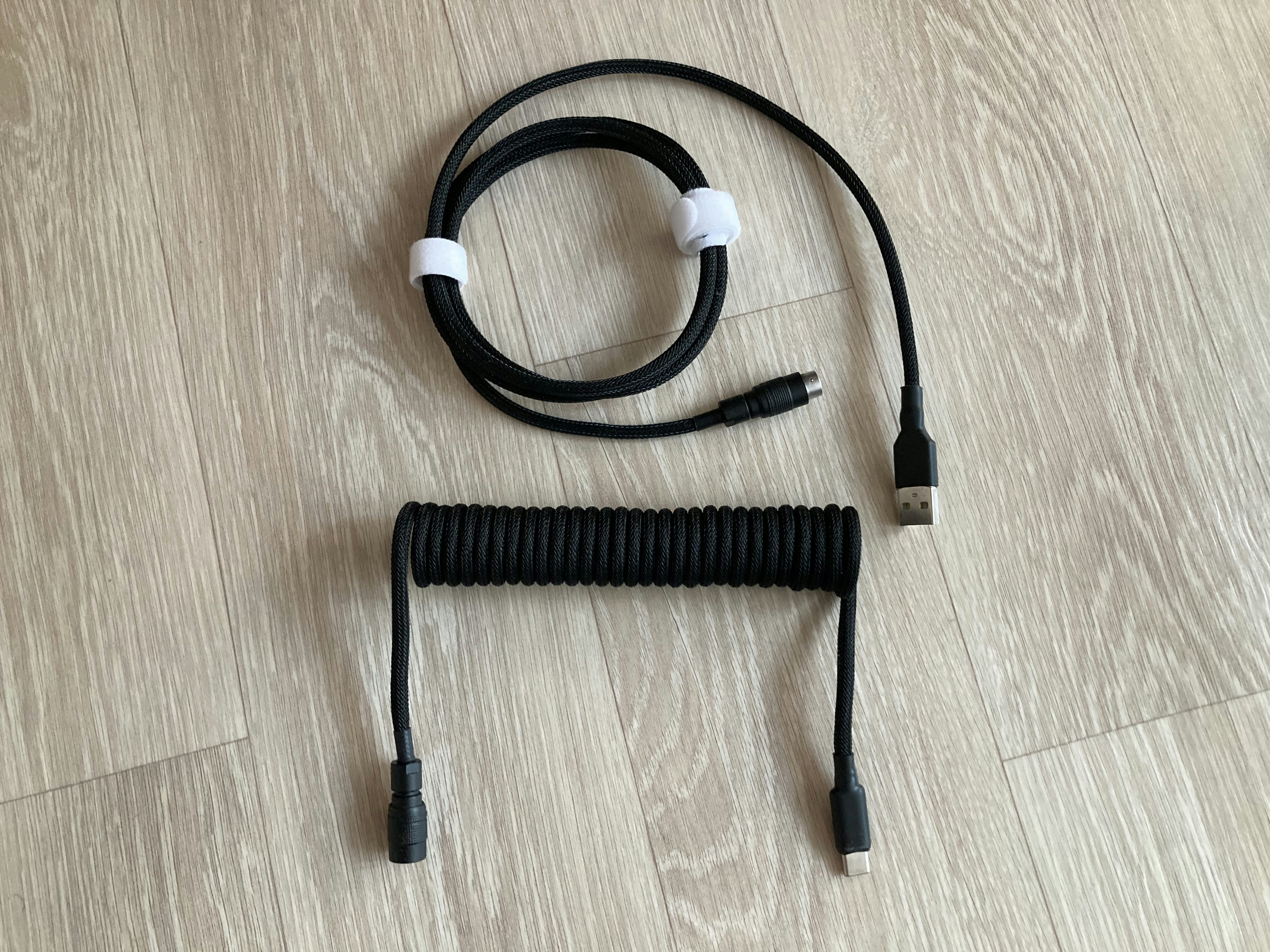 Drop Black and White Coiled Keyboard Cable | Mechanical Keyboards ...