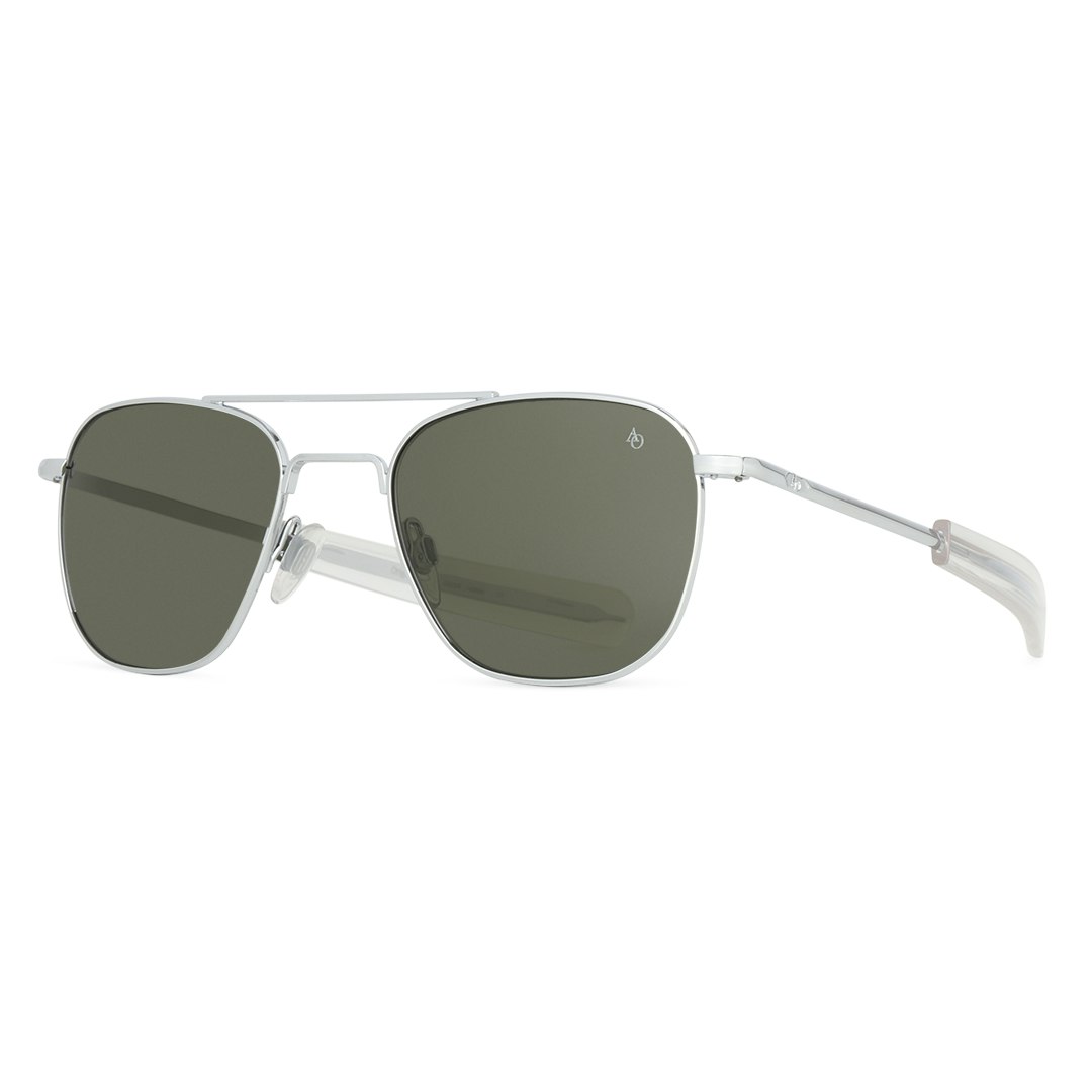 American Optical Silver-Tone Original Pilot Sunglasses With Glass Lens ...