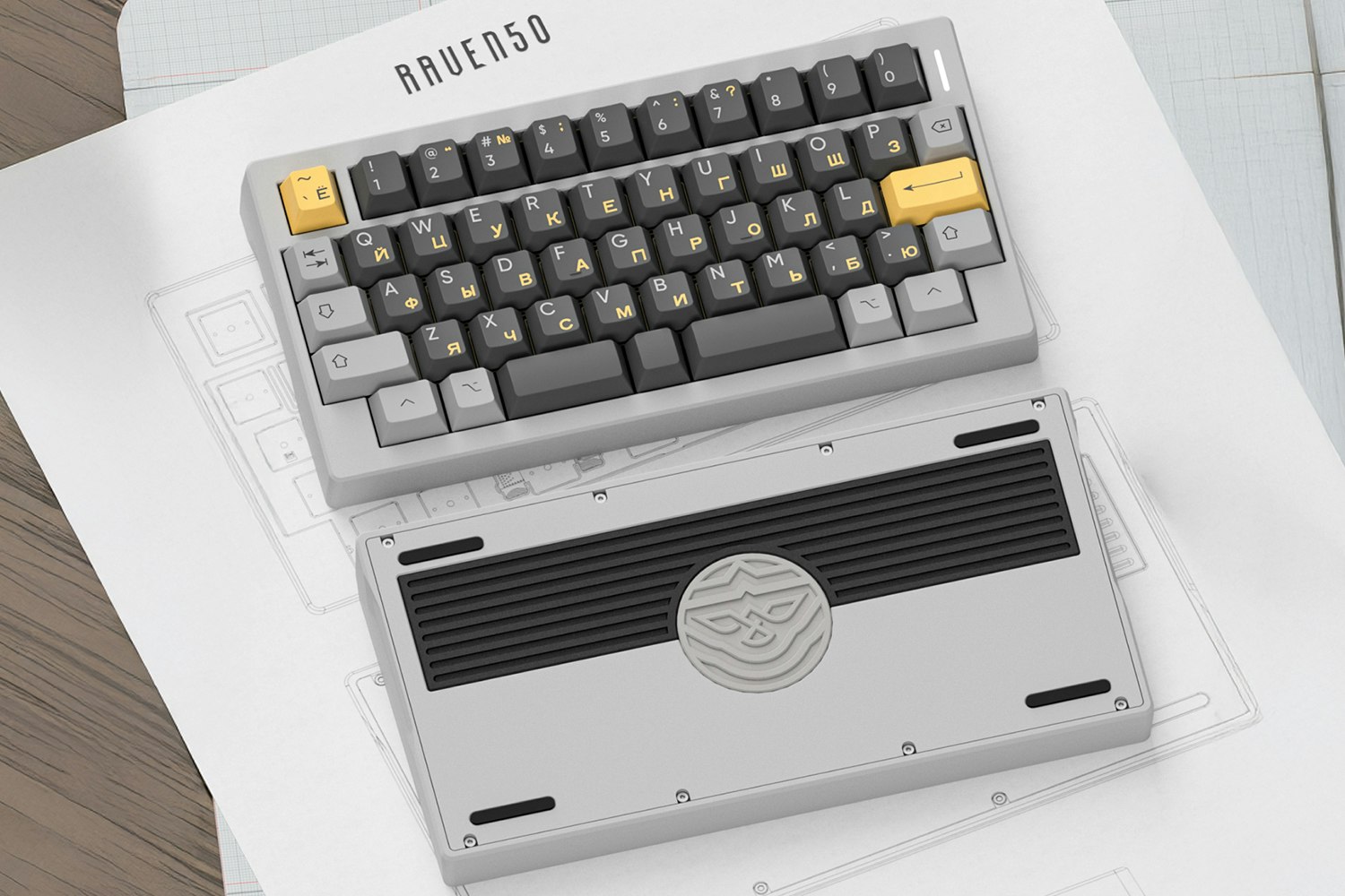 Ape Table Pie x RAVEN RAVEN50 3D-Printed Mechanical Keyboard Kit ...