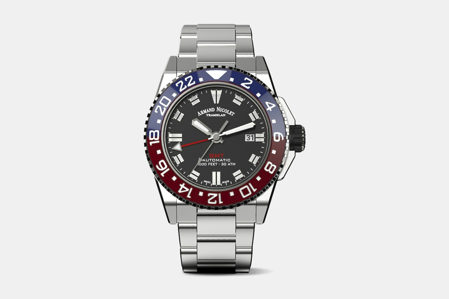 Armand Nicolet JS9 GMT Automatic Watch | Watches | Sport Watches | Drop