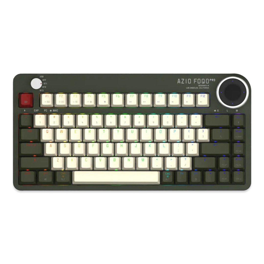 Azio FOQO Pro Wireless Hot-Swappable Mechanical Keyboard - Olive Green ...
