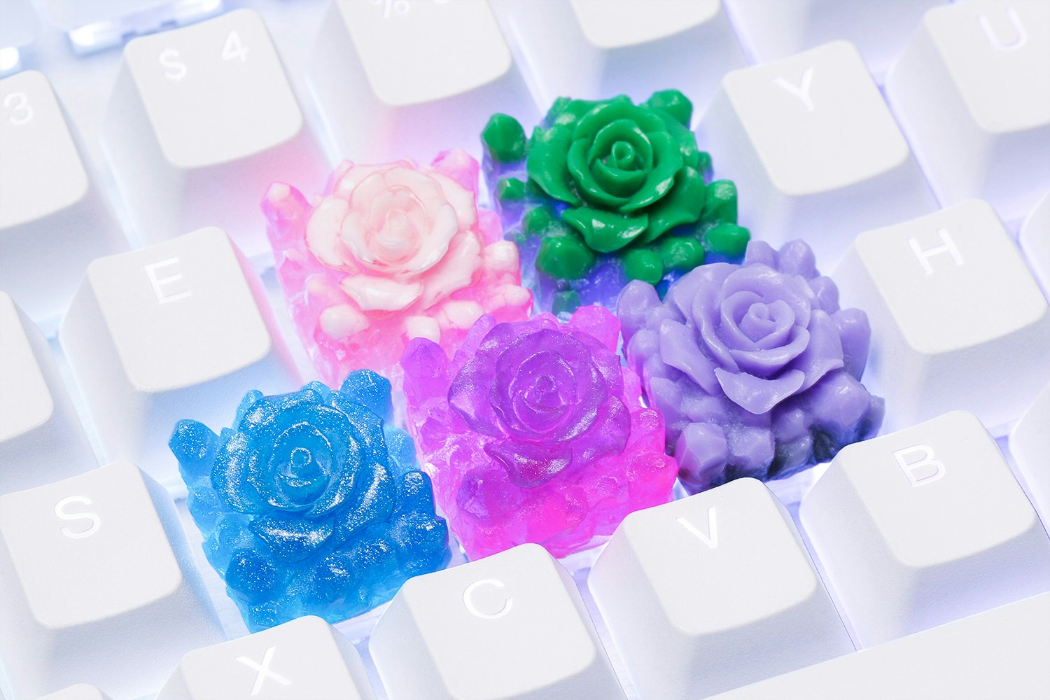Bubble Keys Crystal Echeveria Resin Artisan Keycap | Mechanical ...