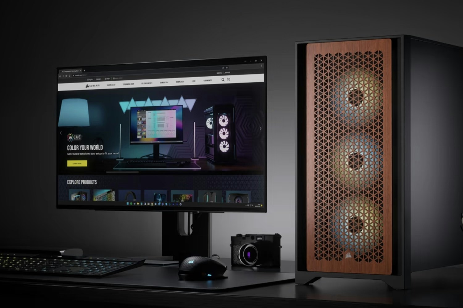 CORSAIR 4000D Series Wooden PC Case Front Panel | Battlestations ...