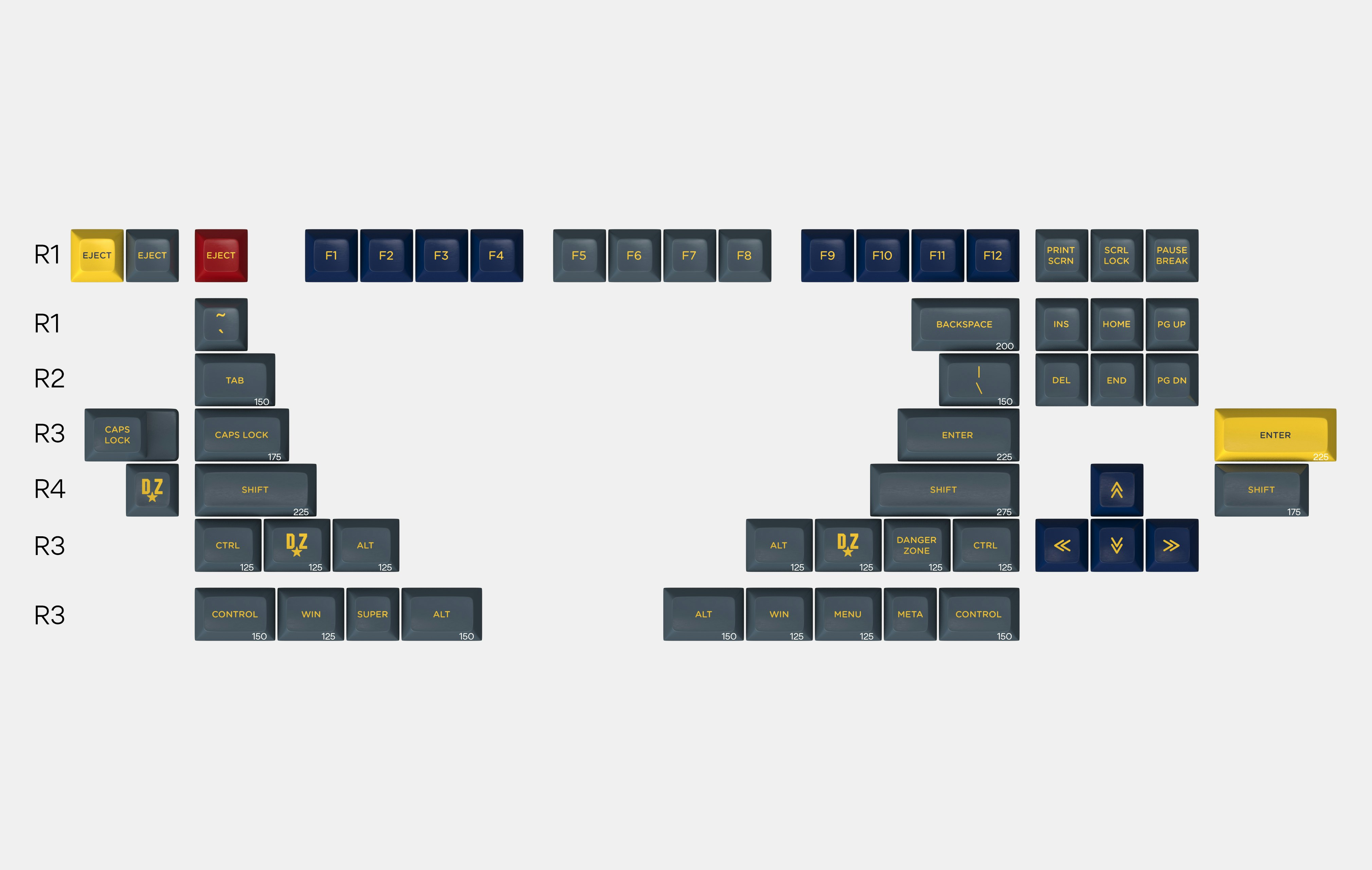 Massdrop x Data SA Danger Zone Custom Keycap Set | Mechanical Keyboards ...