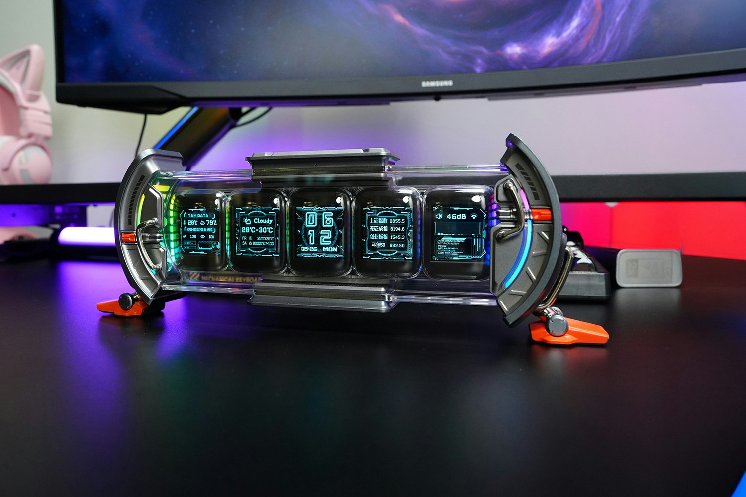 Divoom Times Gate Digital Clock With RGB LED Display | Battlestations ...