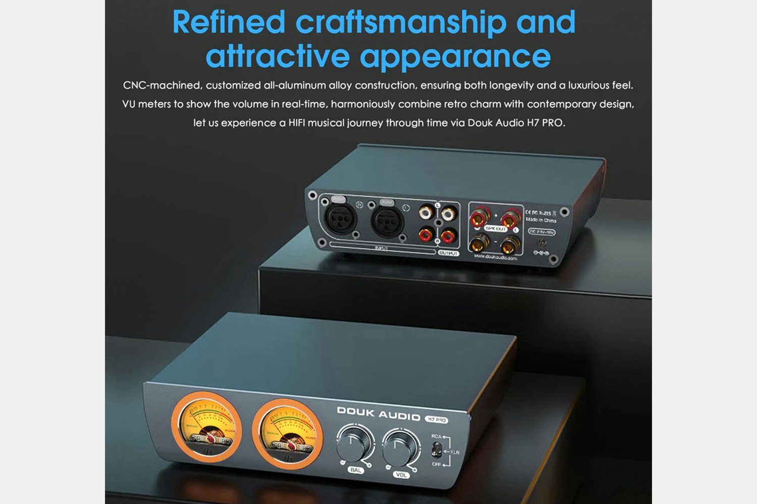 Douk Audio H7 PRO Stereo Power Amplifier With VU Meter | Audiophile ...