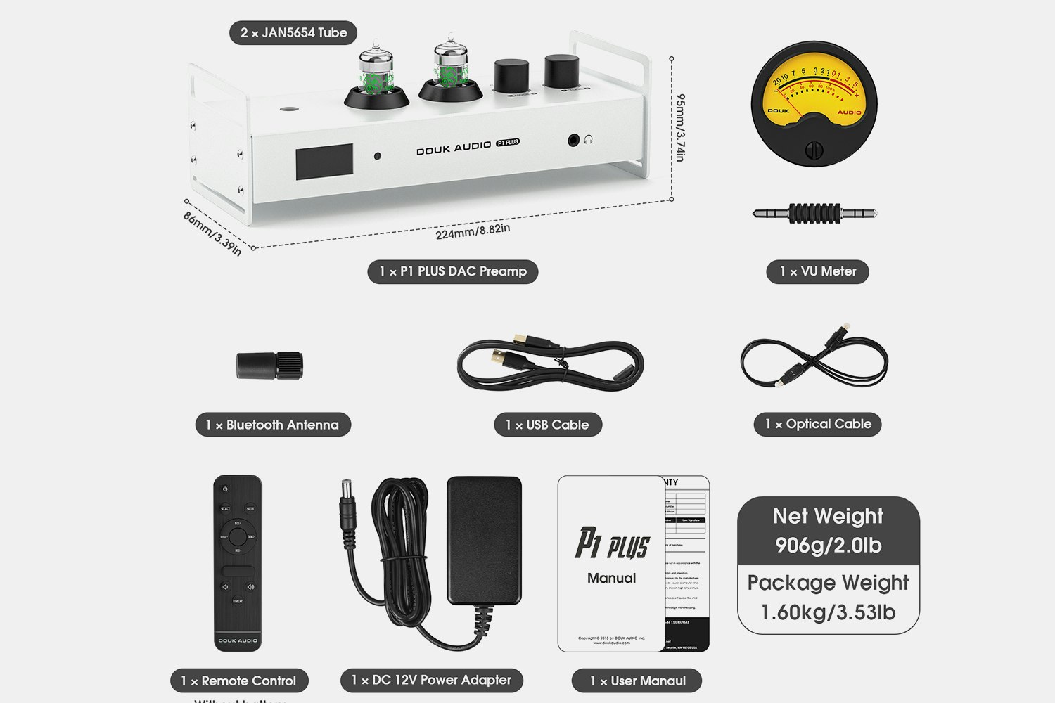 Douk Audio P1 PLUS Tube Preamp/DAC | Audiophile | Amps | Headphone Amps ...