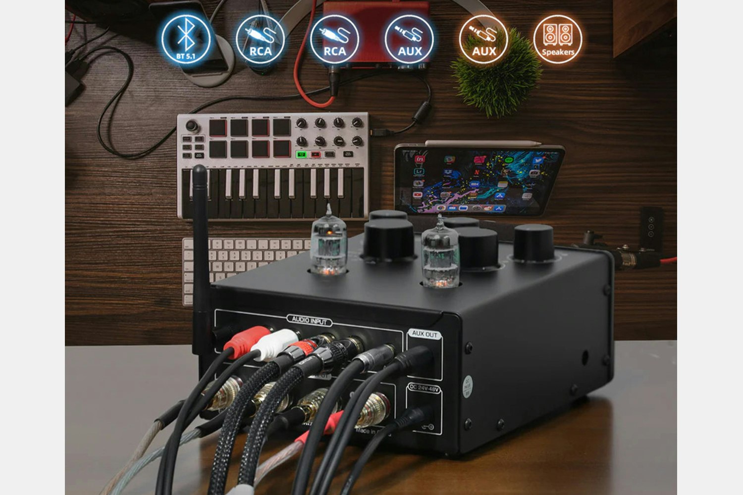 Douk Audio T6 PRO HiFi Bluetooth Tube Amplifier With VU Meter ...