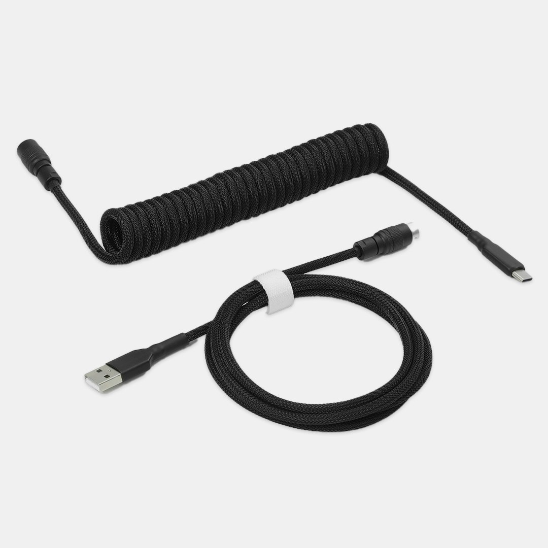 Drop Black and White Coiled Keyboard Cable - Aviator | Mechanical ...