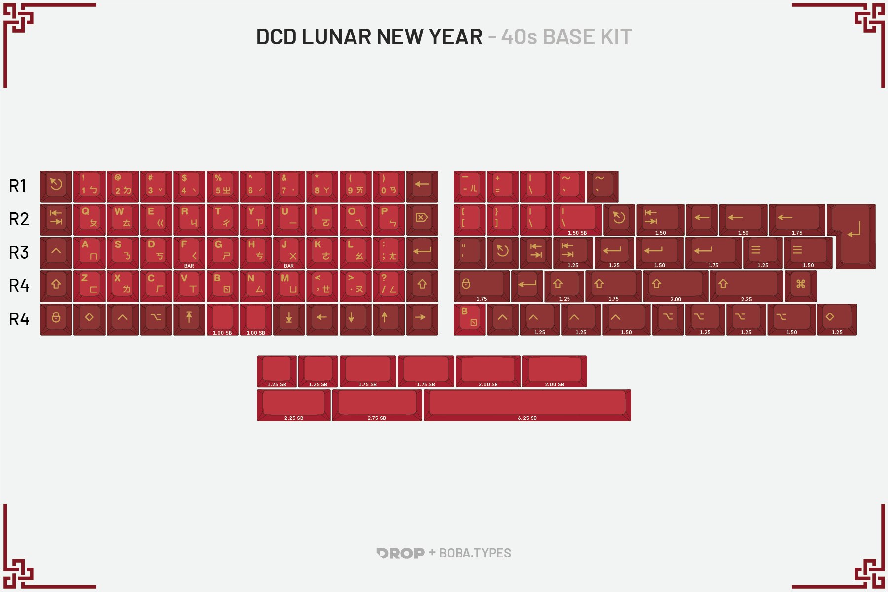 Drop + Boba.Types DCD Lunar New Year Keycap Set | Mechanical Keyboards ...
