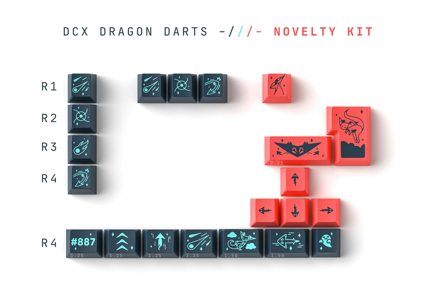 Drop + Captain Sterling DCX Dragon Darts Keycap Set | Mechanical ...