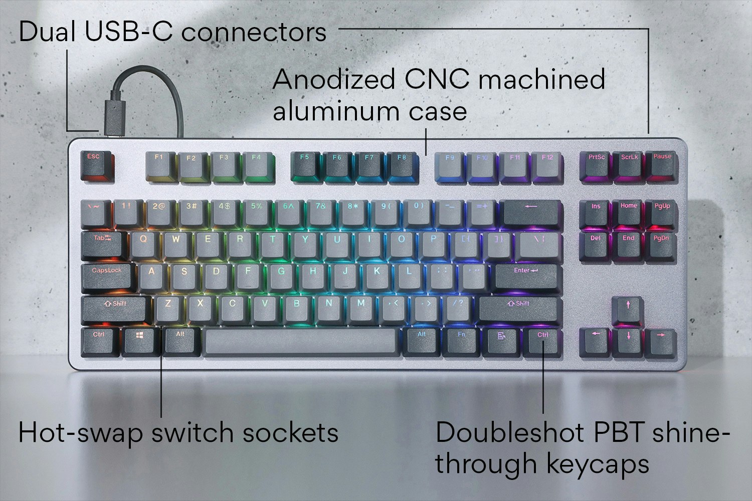 Drop CTRL Mechanical Keyboard | TKL | Hot Swap, RGB, Aluminum | Drop
