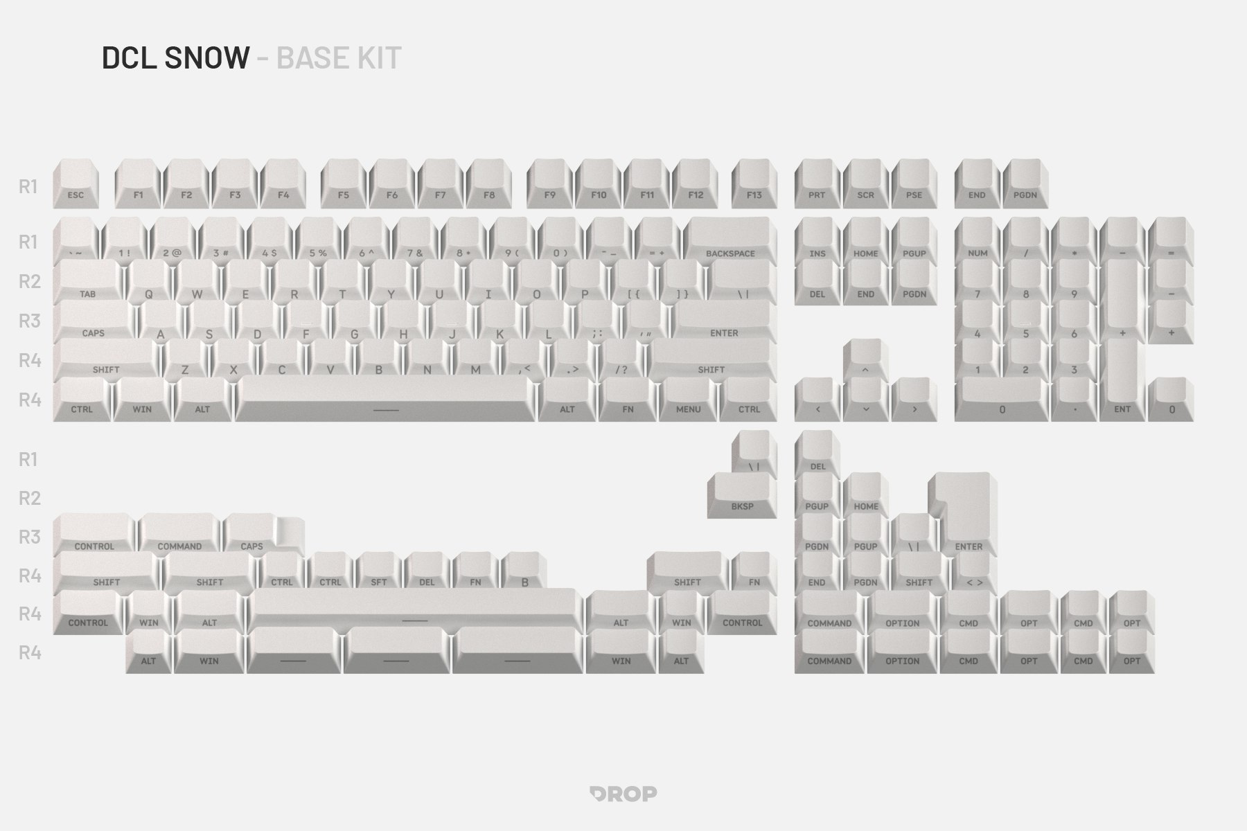 Drop DCL Snow Keycap Set | Mechanical Keyboards | Keycaps | Custom ...
