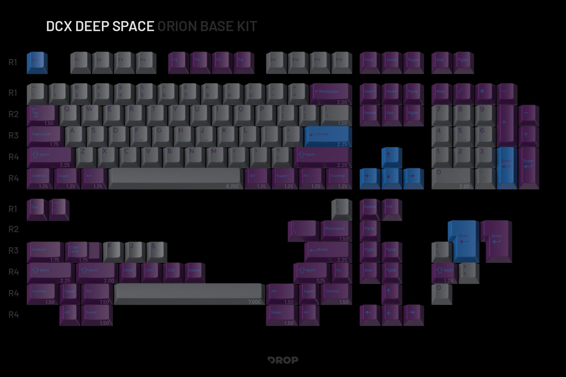 Drop + Booper DCX Deep Space Keycap Set - Orion Base Kit | Mechanical ...